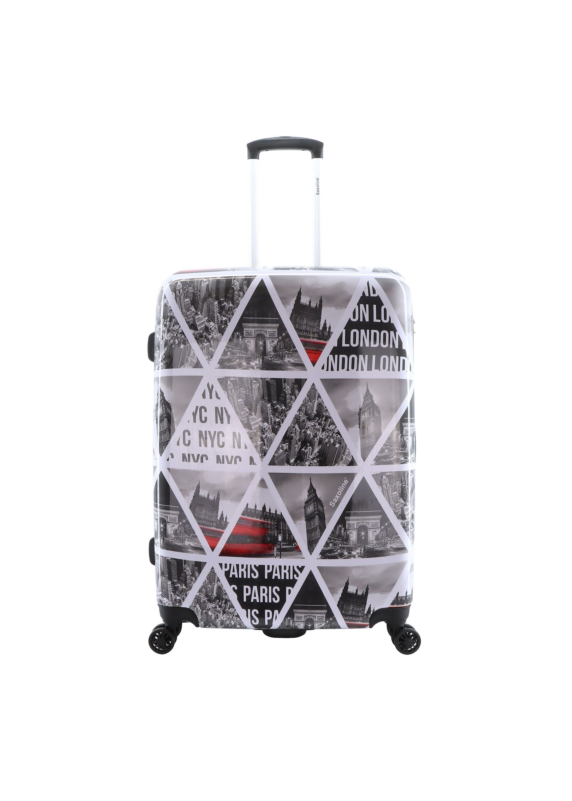 Saxoline® Koffer Cities, mit geometrischem Städte-Print, Mit ...