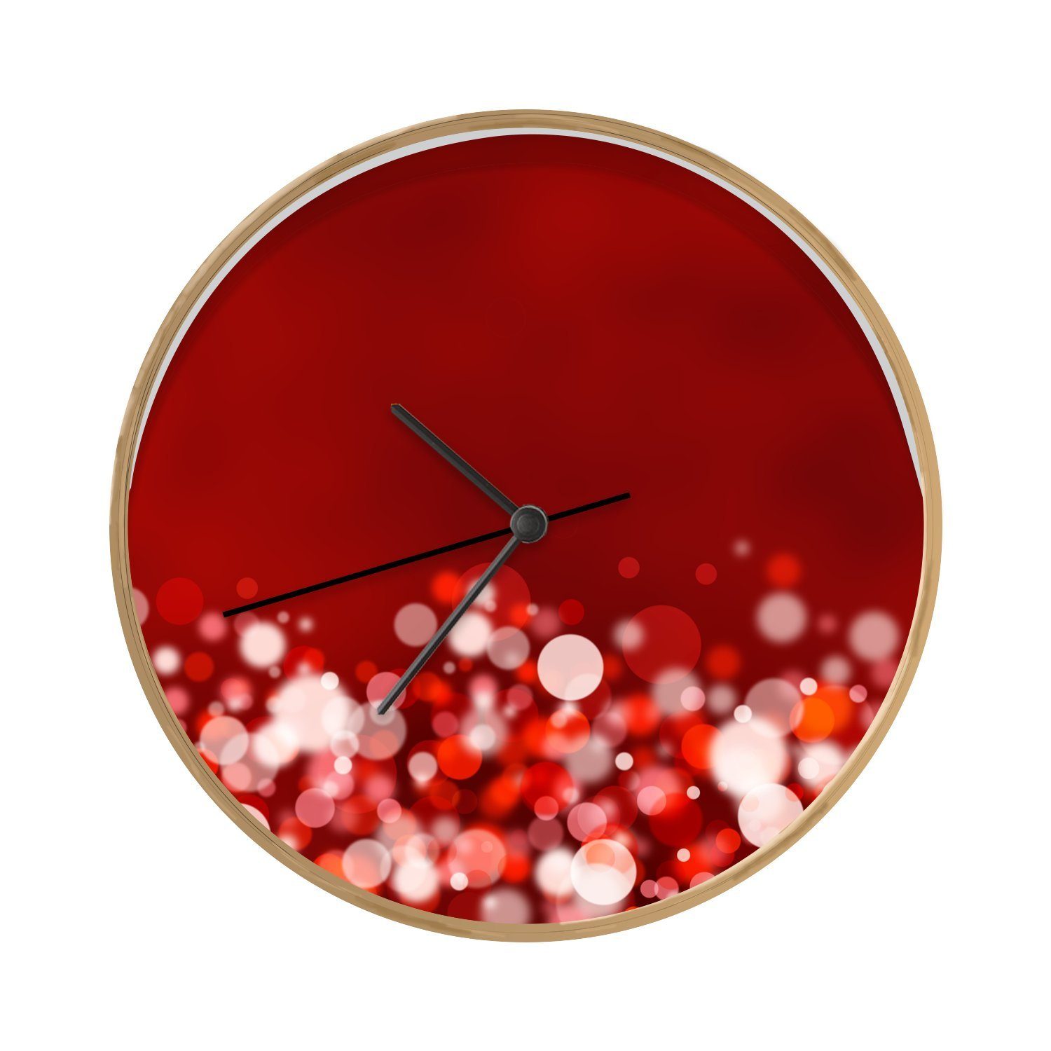Muchowow Wanduhr Rot Design Abstrakt Licht Uhrwerk Wohnzimmer