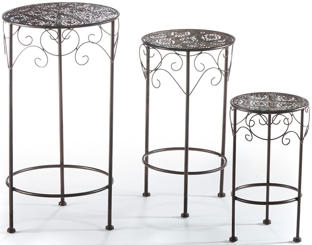 Kobolo Blumenständer »Pflanzständer rund braun aus Metall 3 Größen« (3 St) online kaufen | OTTO