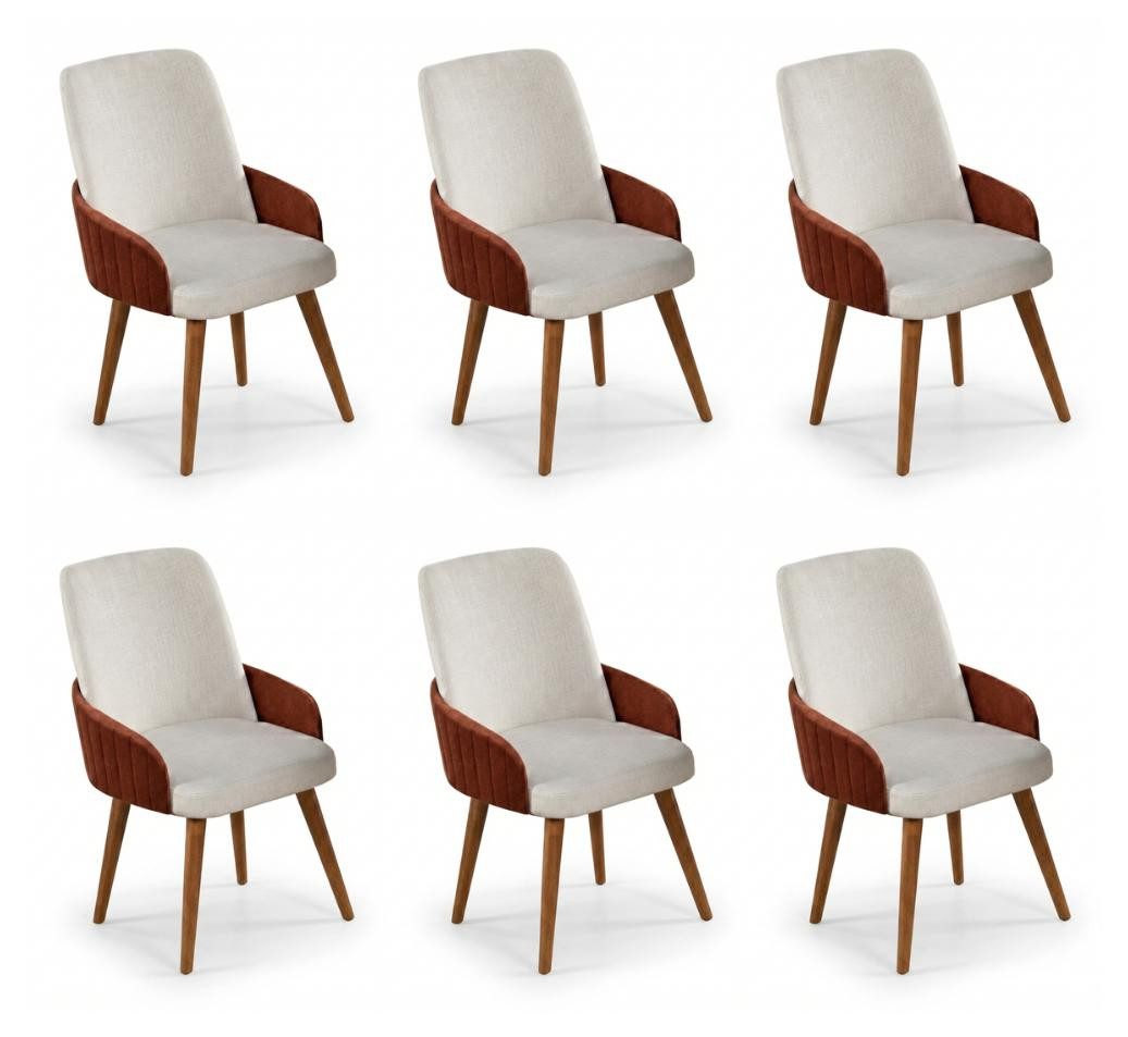 JVmoebel Esszimmerstuhl 6x Stühle Stil modern Farbe rot Esszimmer neu ...