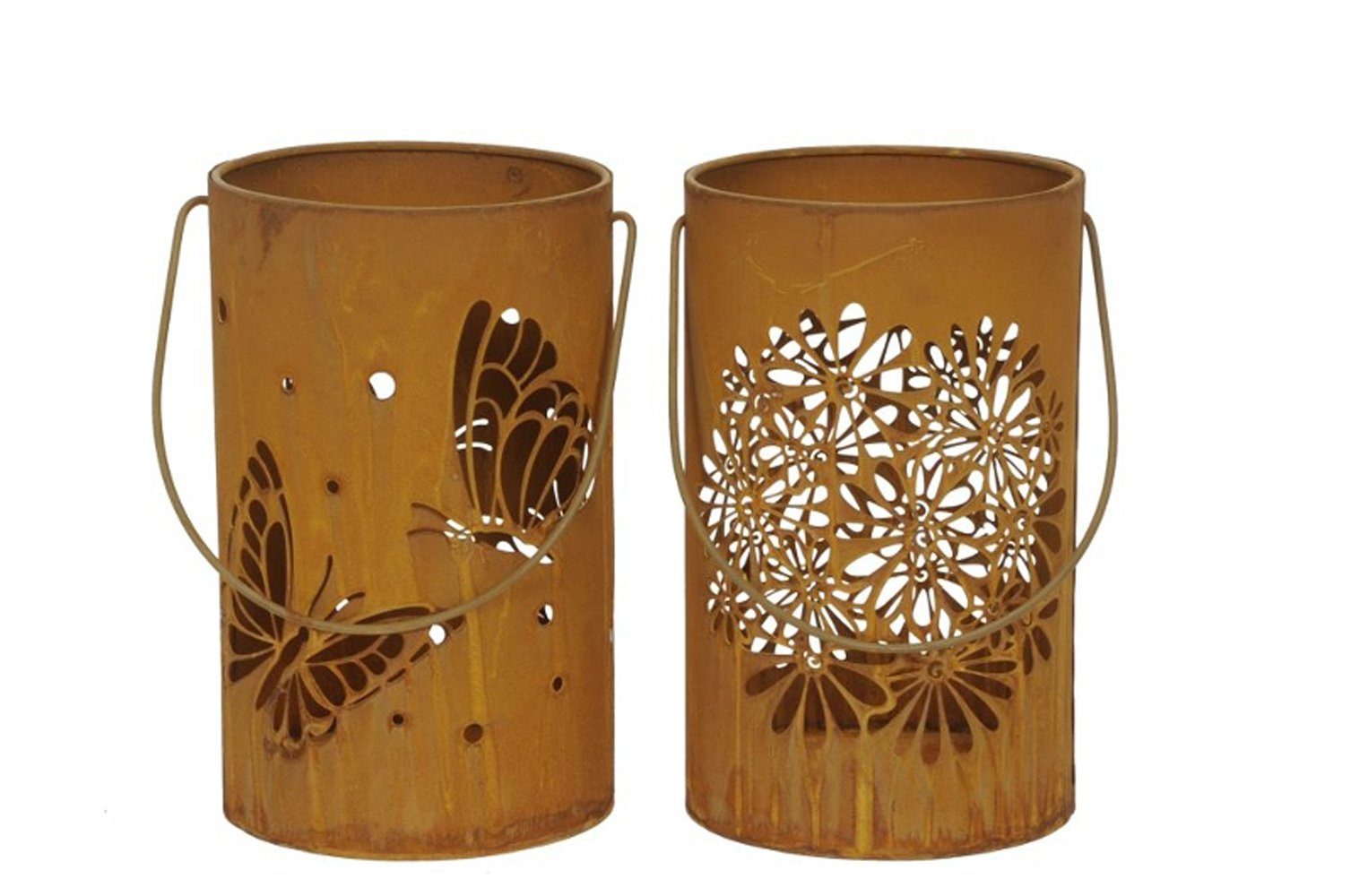 Annimuck Windlicht Posiwio Metall Windlicht Set Rost 12x20 Cm Zum