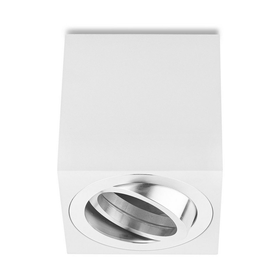 Sweet Led Aufbauleuchte Gu10 Eckig Aluminium Weiß Chrom Schwenkbar