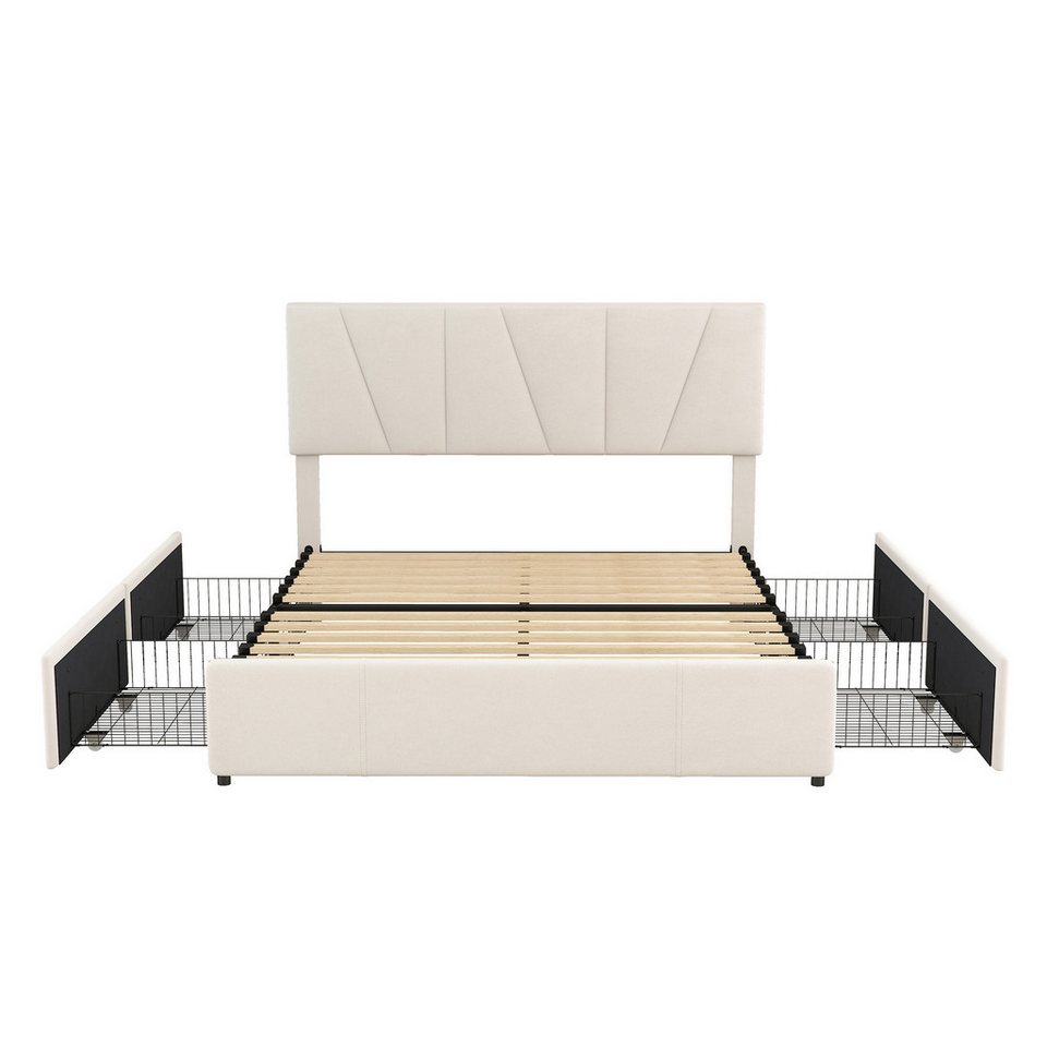 Welikera Stauraumbett Double Size Polster Plattform Bett Mit Vier
