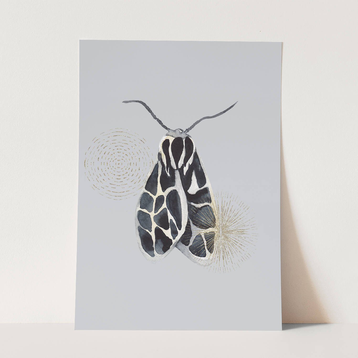 Sinus Art Wandbild Wandbild Motte Goldene Elemente Einzigartiges Design