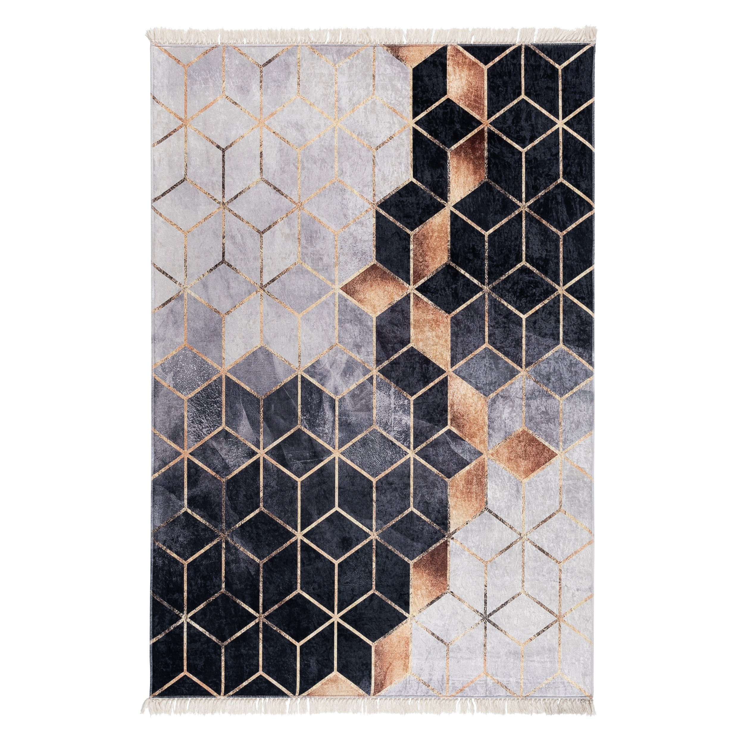Teppich Teppich Modern Design Schwarz Weiß Sehrazat Rechteckig
