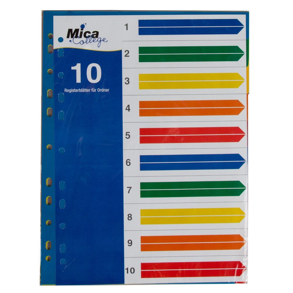 MICA Schulheft Registerblätter A4 - 10 Teile