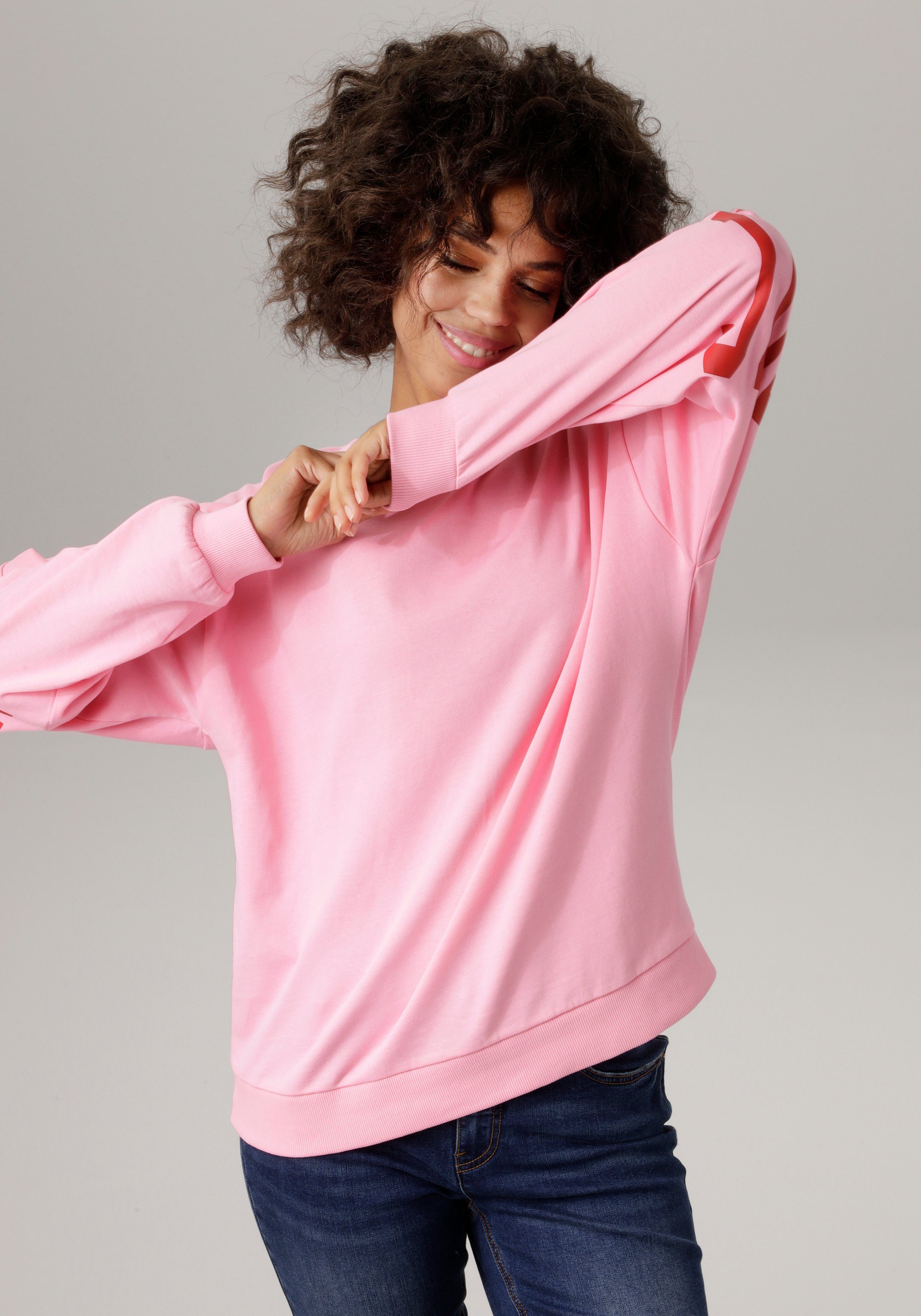 Aniston Casual Sweatshirt Mit Cooler Rückenansicht Just Follow Me
