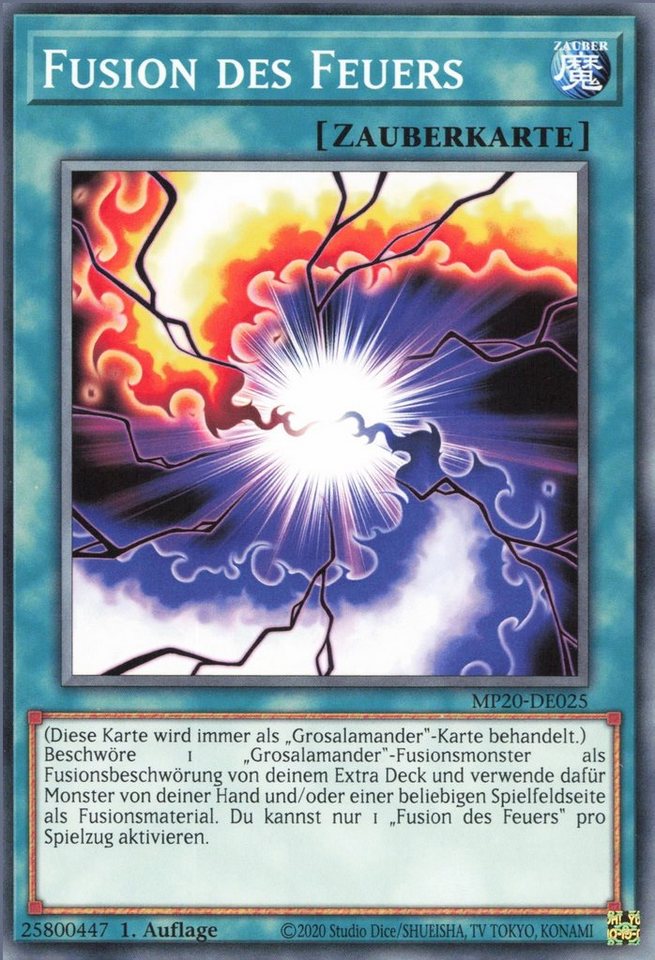 Recollectibles Sammelkarte Yugioh Karte Fusion Des Feuers Deutsch Yu