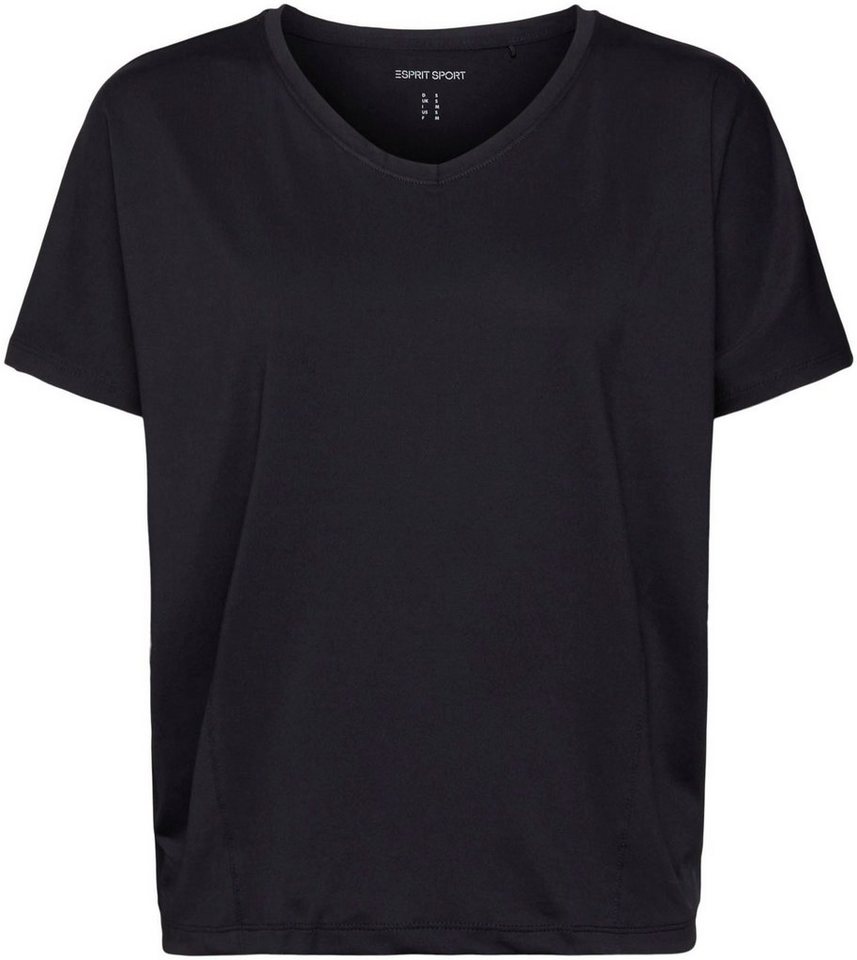Esprit Sports T Shirt Active T Shirt Mit V Ausschnitt Und E Dry 1 Tlg