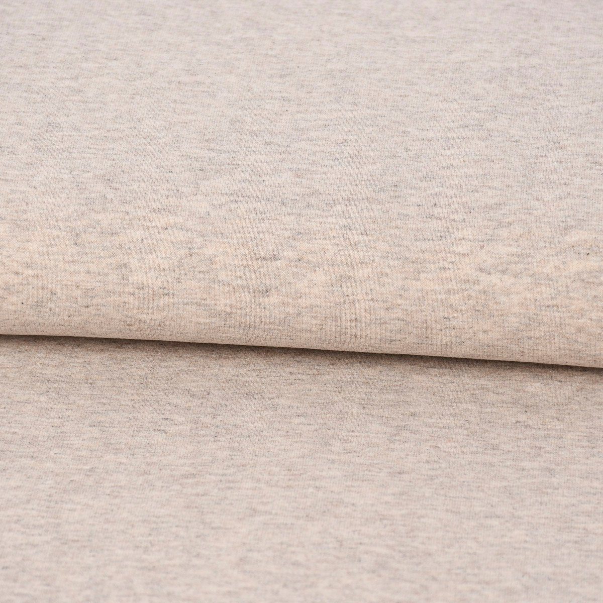 SchÖner Leben Stoff French Terry Sommersweat Einfarbig Creme Meliert 150m