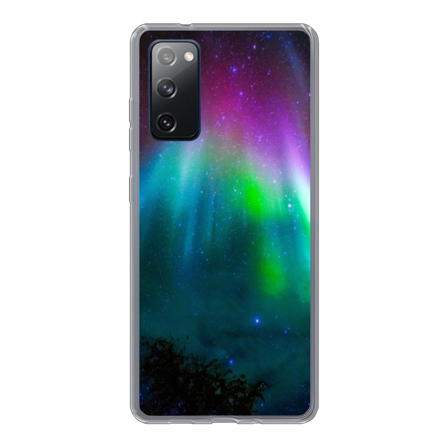 MuchoWow Handyhülle Nordlichter - Sternenhimmel - Farben, Phone Case, Handyhülle Samsung Galaxy ...