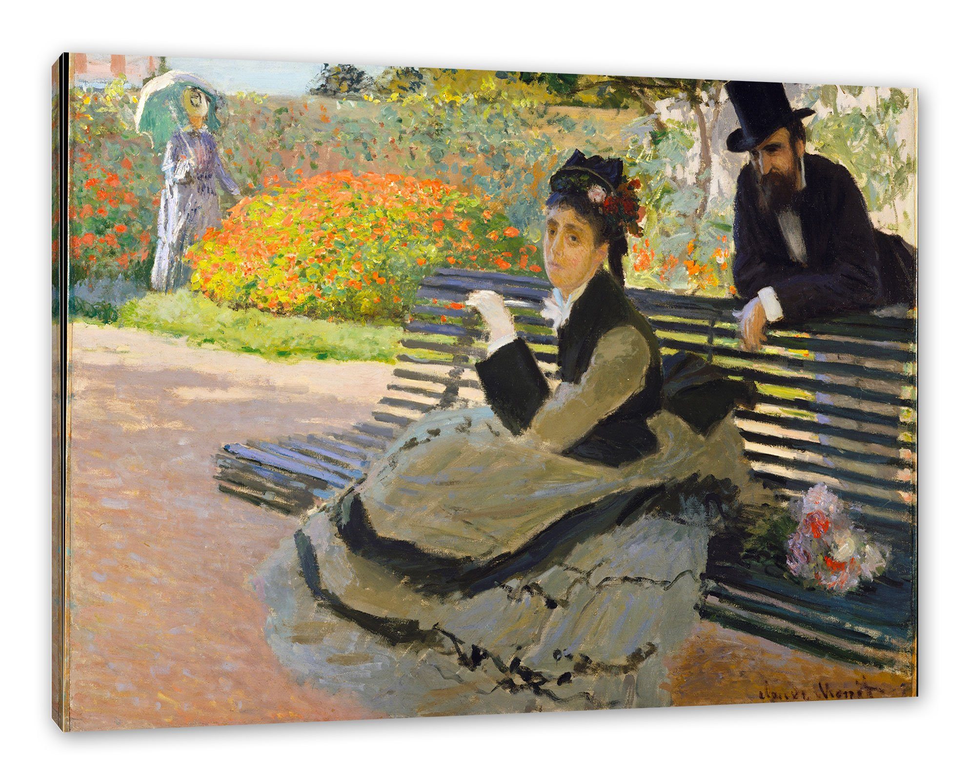 Pixxprint Leinwandbild Claude Monet Camille Monet Auf Einer