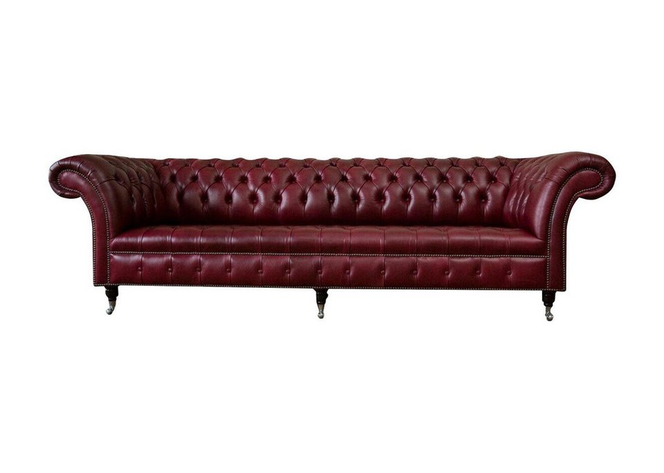 Xlmoebel Chesterfield Sofa Rotes Chesterfield Big Sofa 265 Cm Xxl