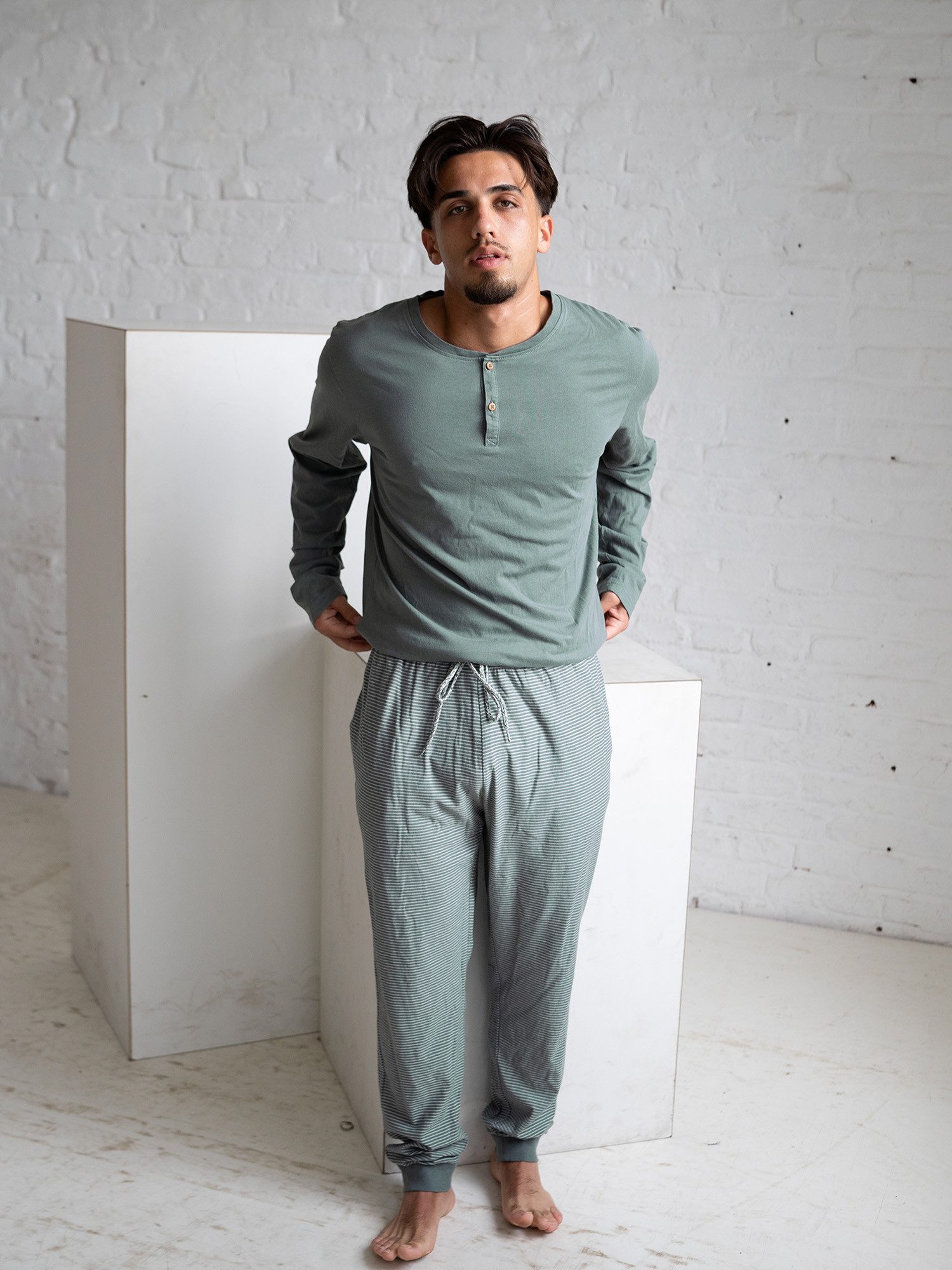 Phil & Co. Pyjama Henley (2 tlg) Schlafanzug, Pyjama Set