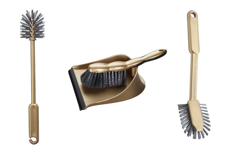 Haug Bürsten Reinigungsbürsten Set 3er Metallic Set Gold