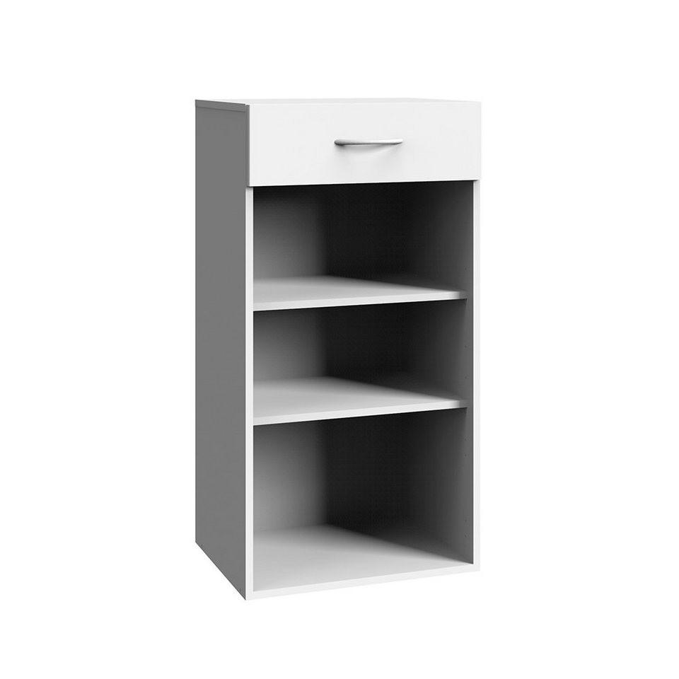 Lomadox Regal Miami 43 Weiß 1 Schublade 3 Offene Fächer Ca 309840 Cm