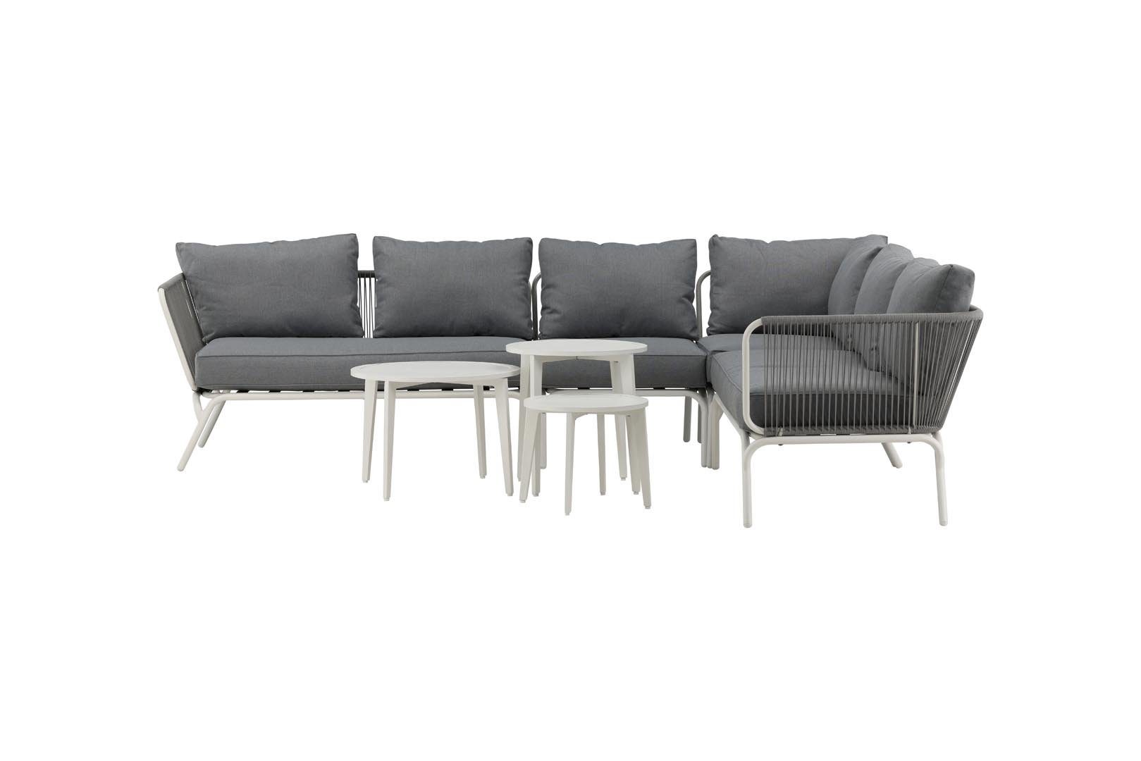 Ebuy24 Gartenlounge Set Roxo Loungeset 4 Teile Grauweiß