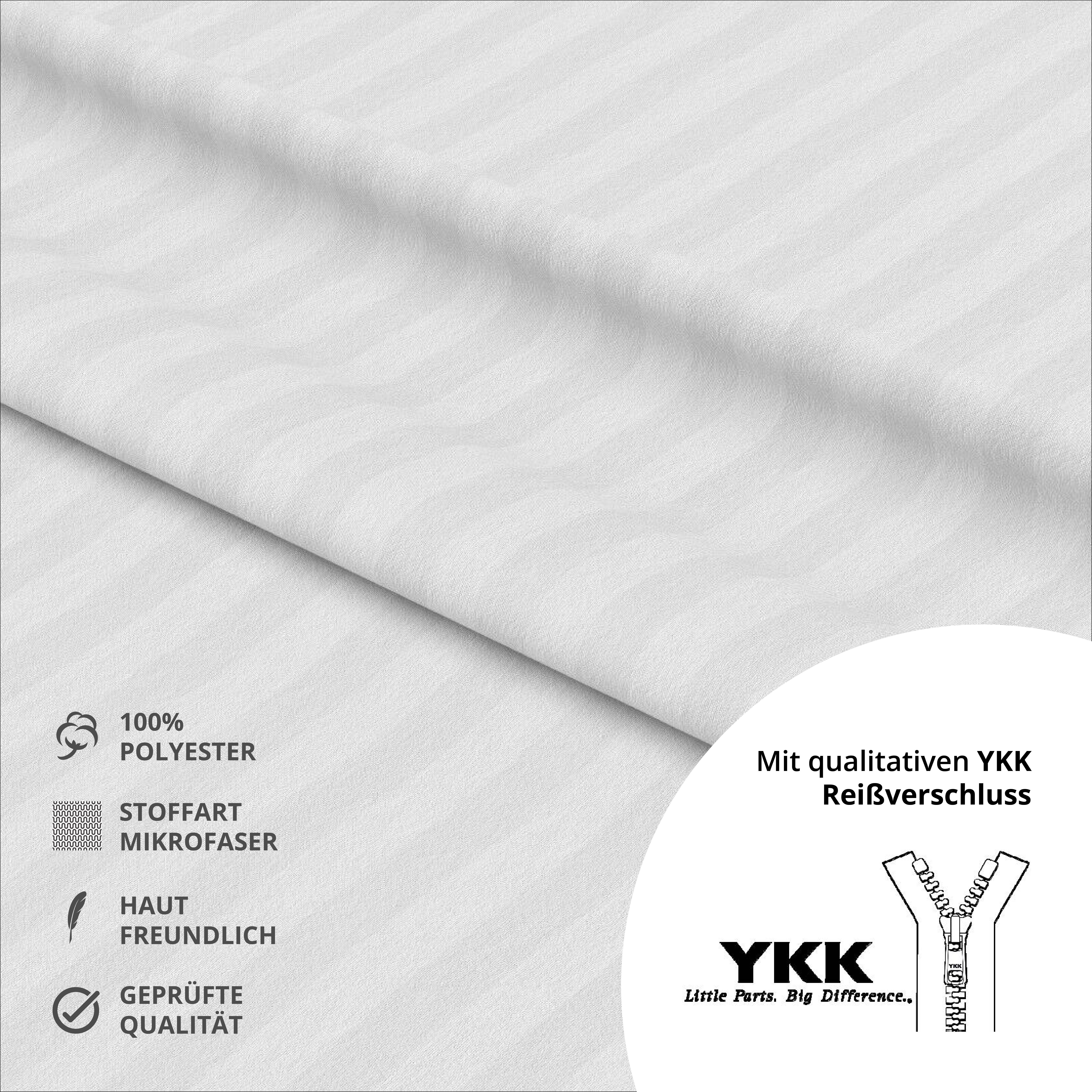 Kissenbezug Kissenbezüge Damast 2er Pack, TRENDBUY24, YKK-Reißverschluss