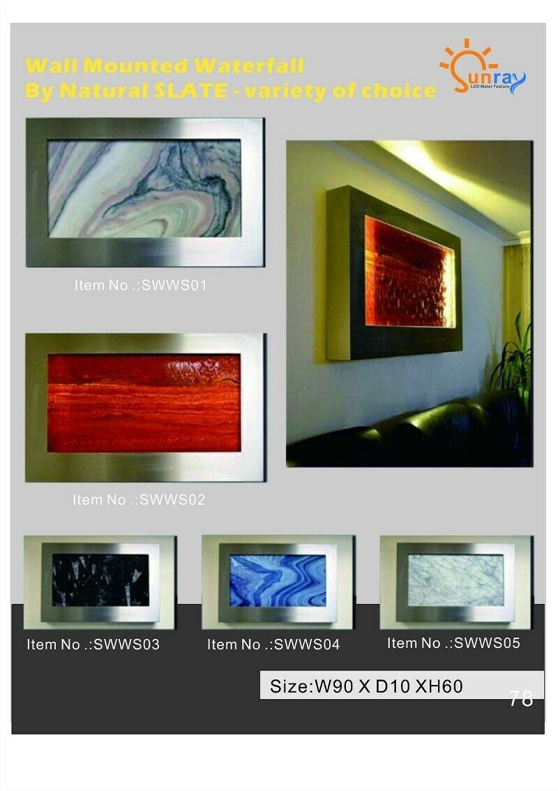 Jvmoebel Wandpaneel Led Wasserwand Designer Wasser Säulen Wasserfall