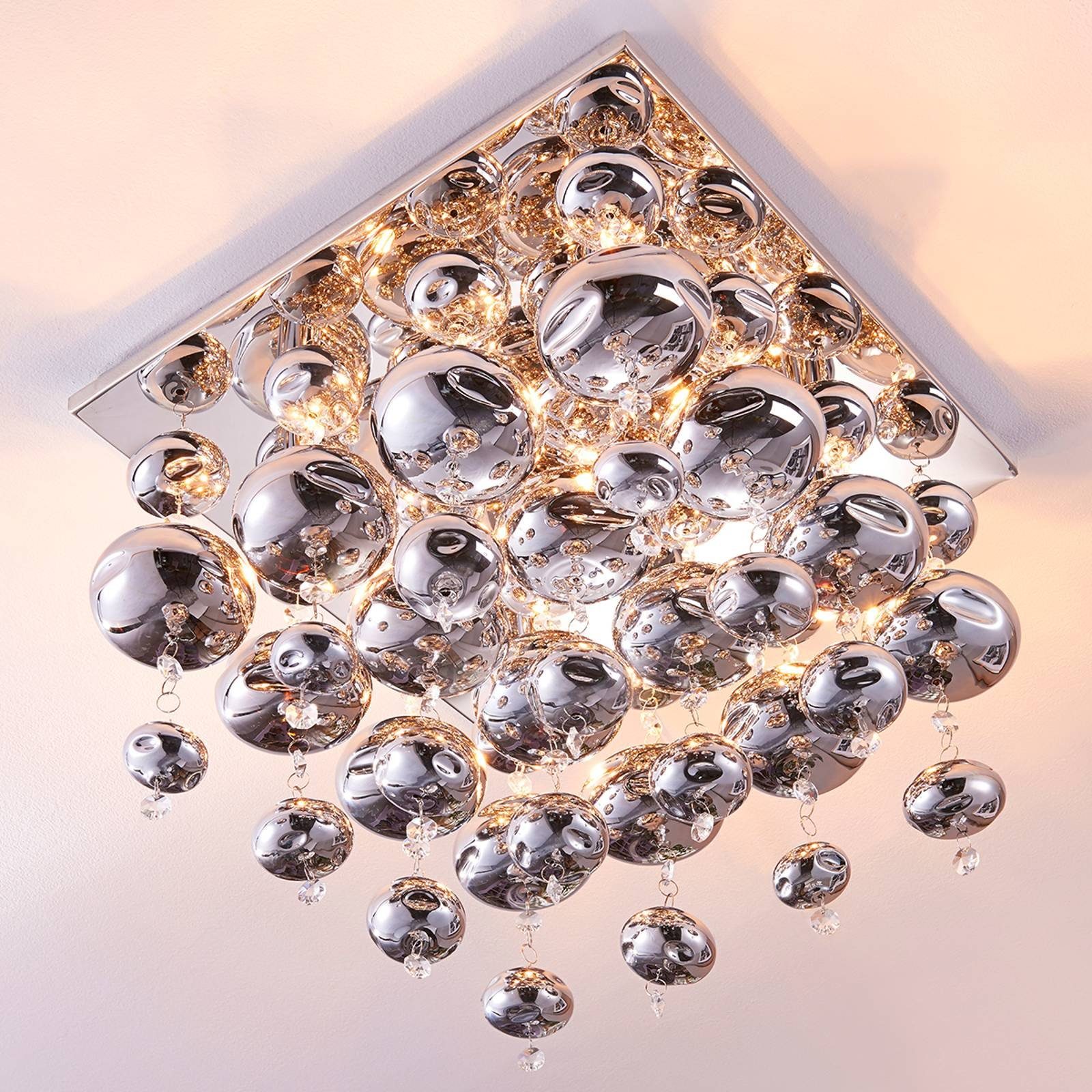 Lindby Deckenleuchten Esfera, Metall, Chrom IP20, 4 x 33 W, Deckenlampe