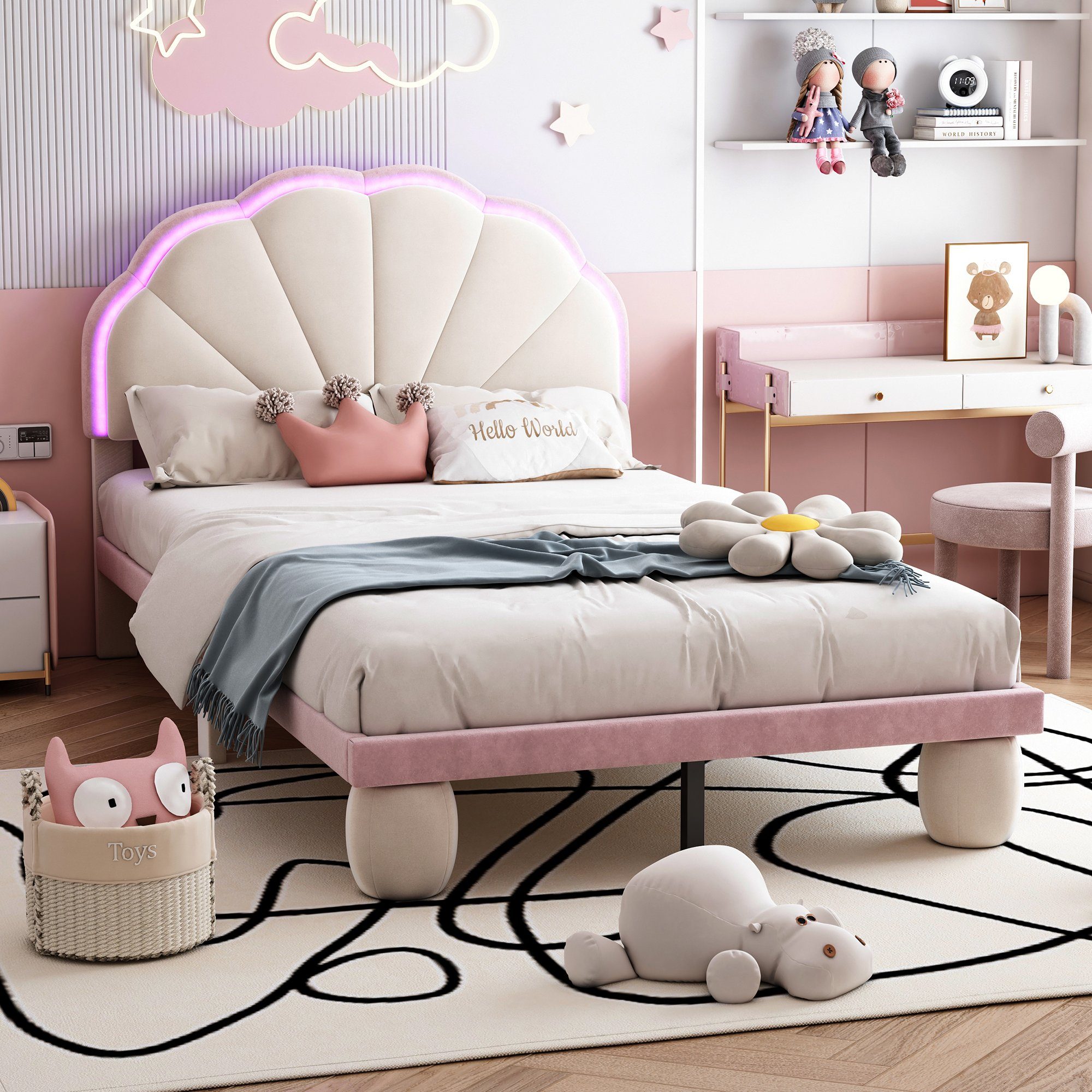 Redom Polsterbett Kinderbett Einzelbett Funktionsbett Gästebett