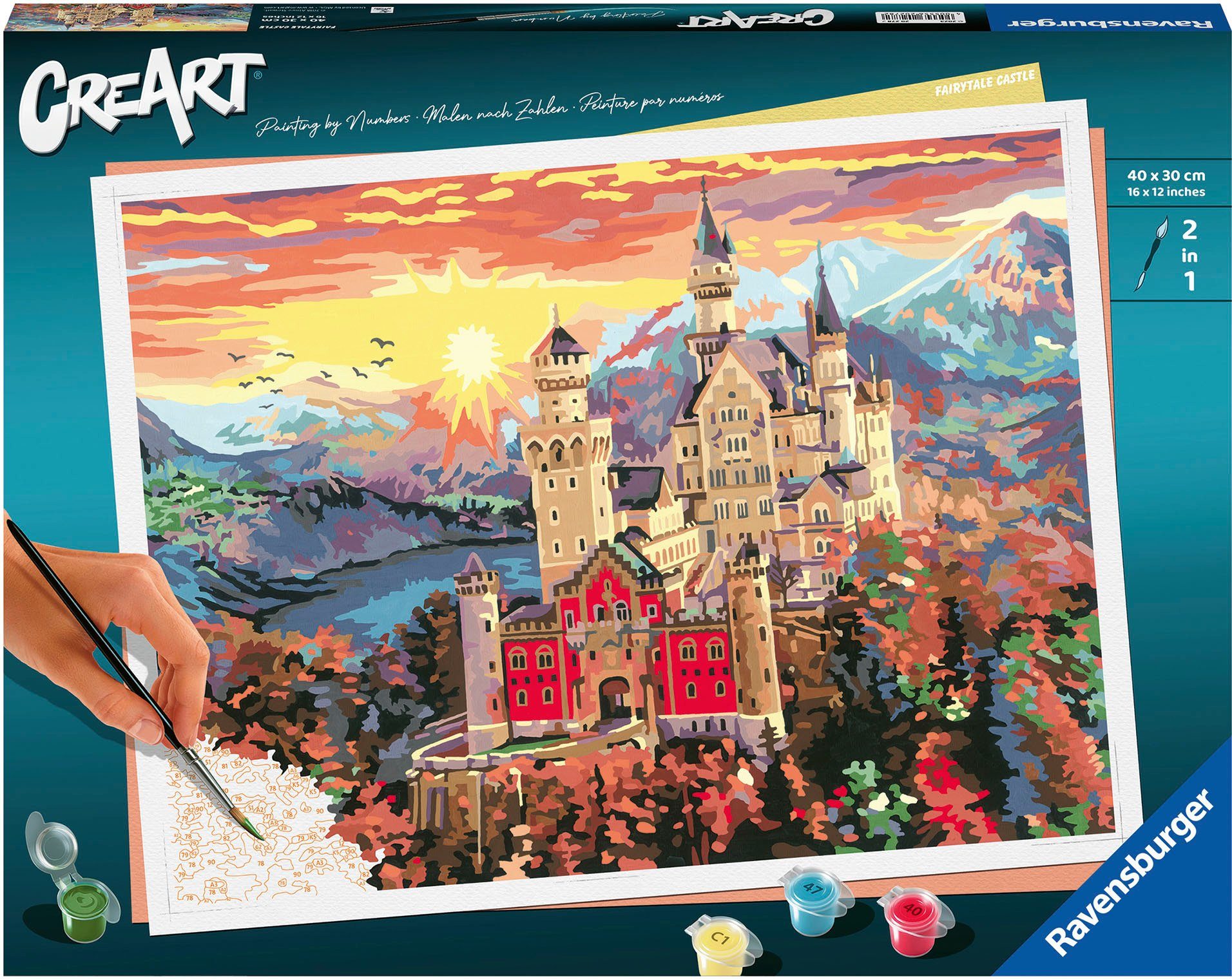 Ravensburger Malen nach Zahlen CreArt, Fairytale Castle, Made in Europe