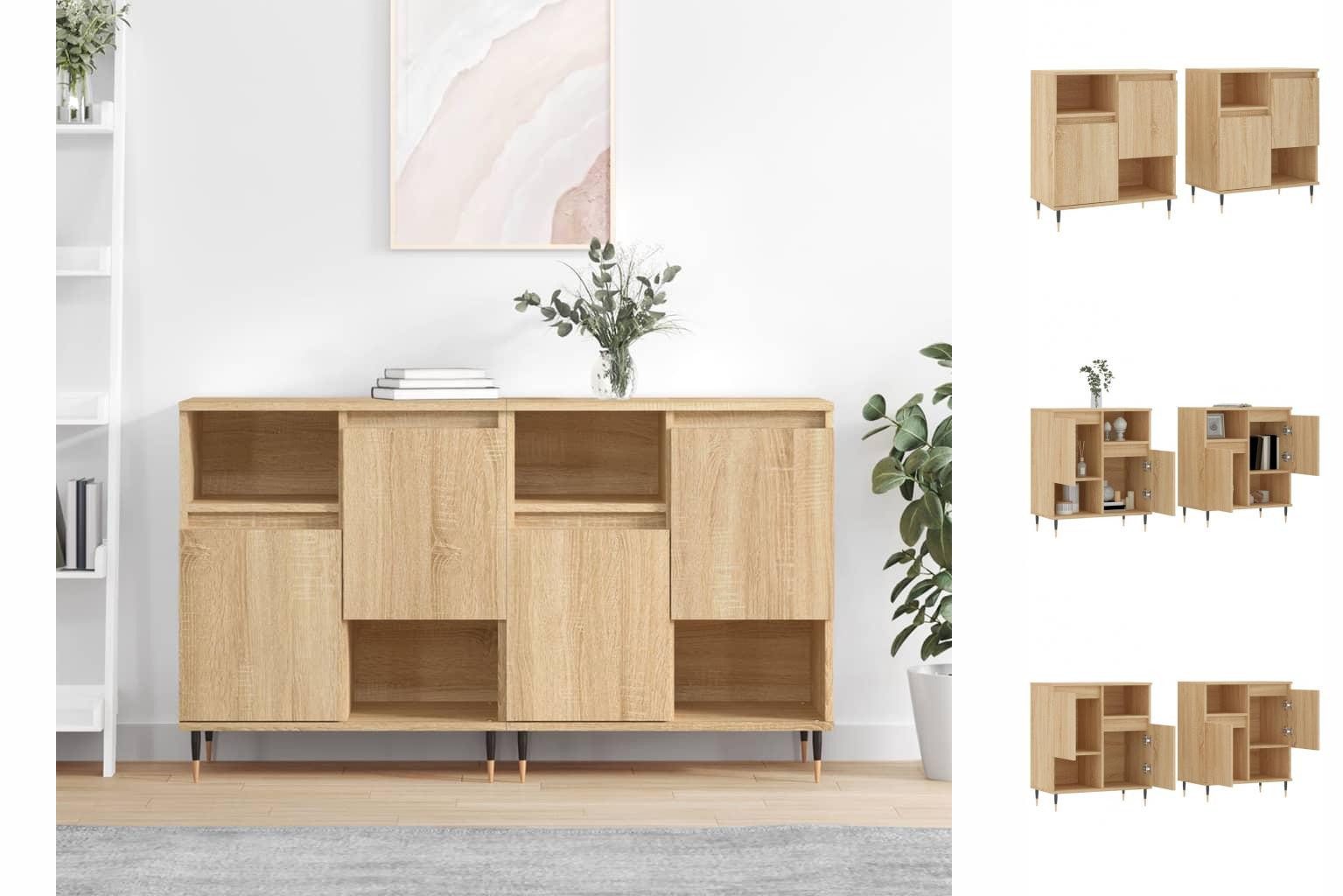 Vidaxl Sideboard Sideboards 2 Stk Sonoma Eiche Spanplatte Praktische