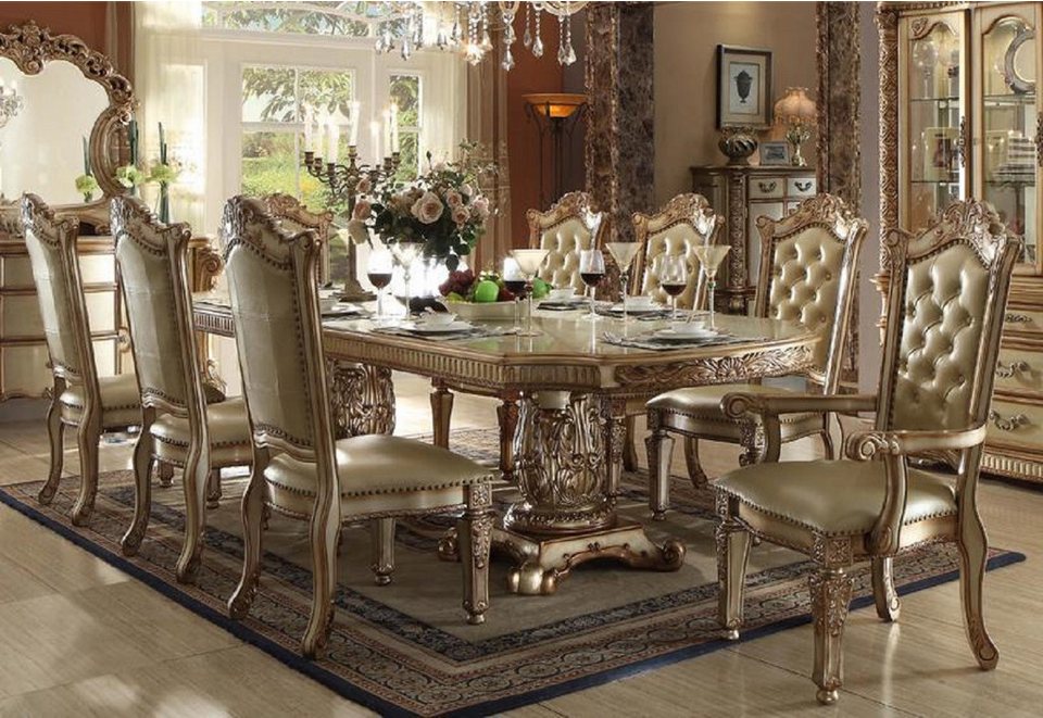 Xlmoebel Essgruppe Möbel Tisch 6x Stühle Esszimmer Holz Barock Rokoko