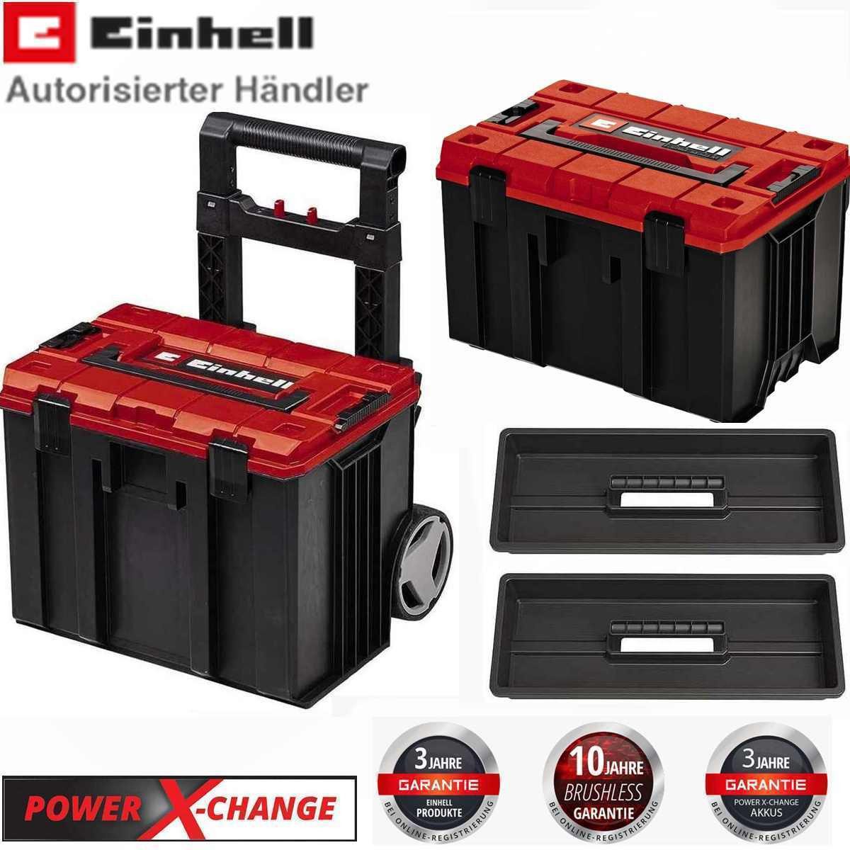Einhell Werkzeugkoffer Einhell E-Case L + M Systemkoffer Trolly mit Rädern Transport Werkzeug