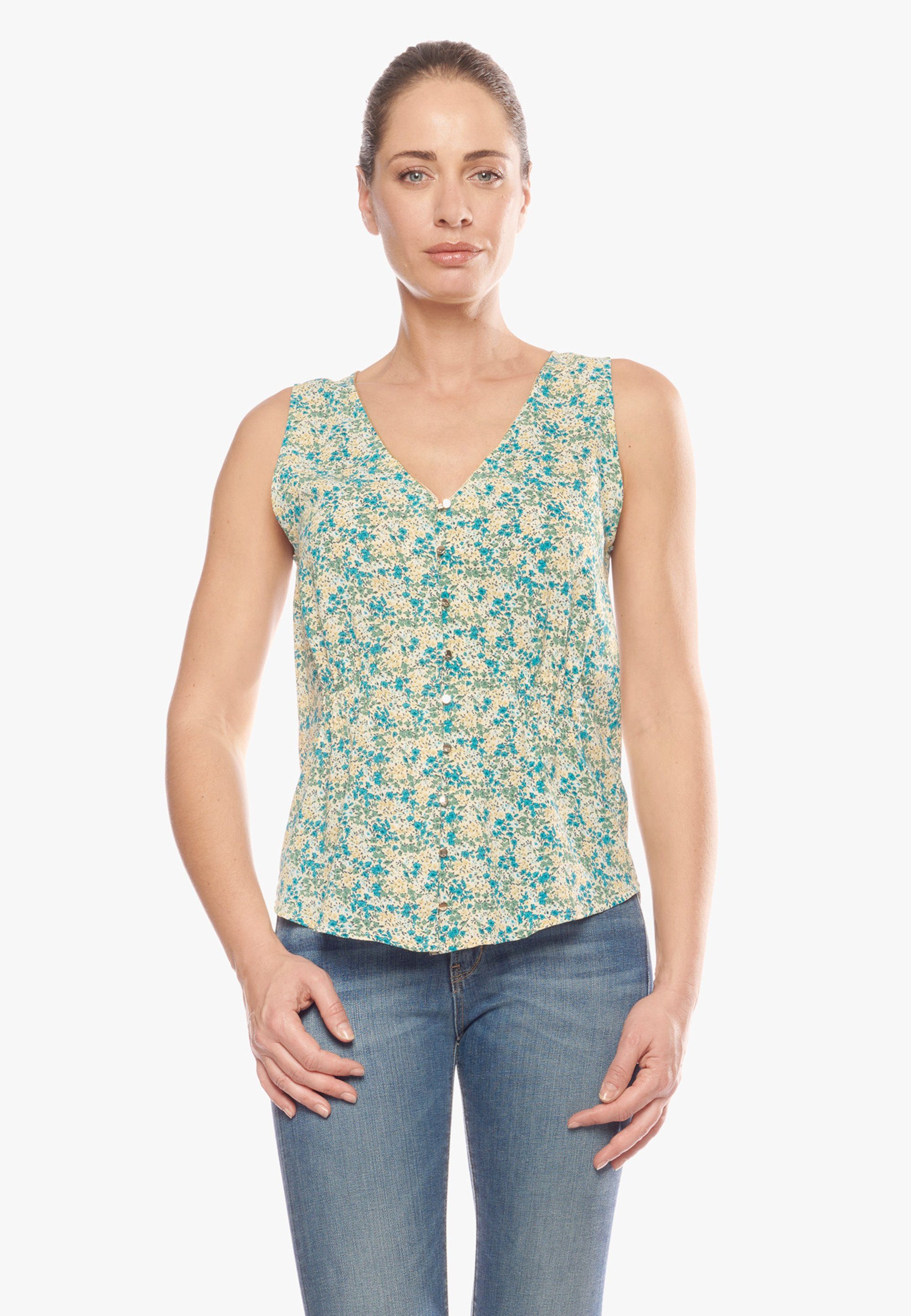 Le Temps Des Cerises Klassische Bluse Mit Filigranem Allover Print