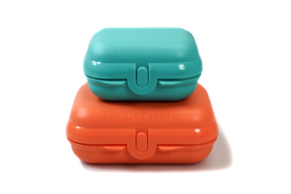 Tupperware Lunchbox Mini Twin Helltürkis Twin Gr2 Orange