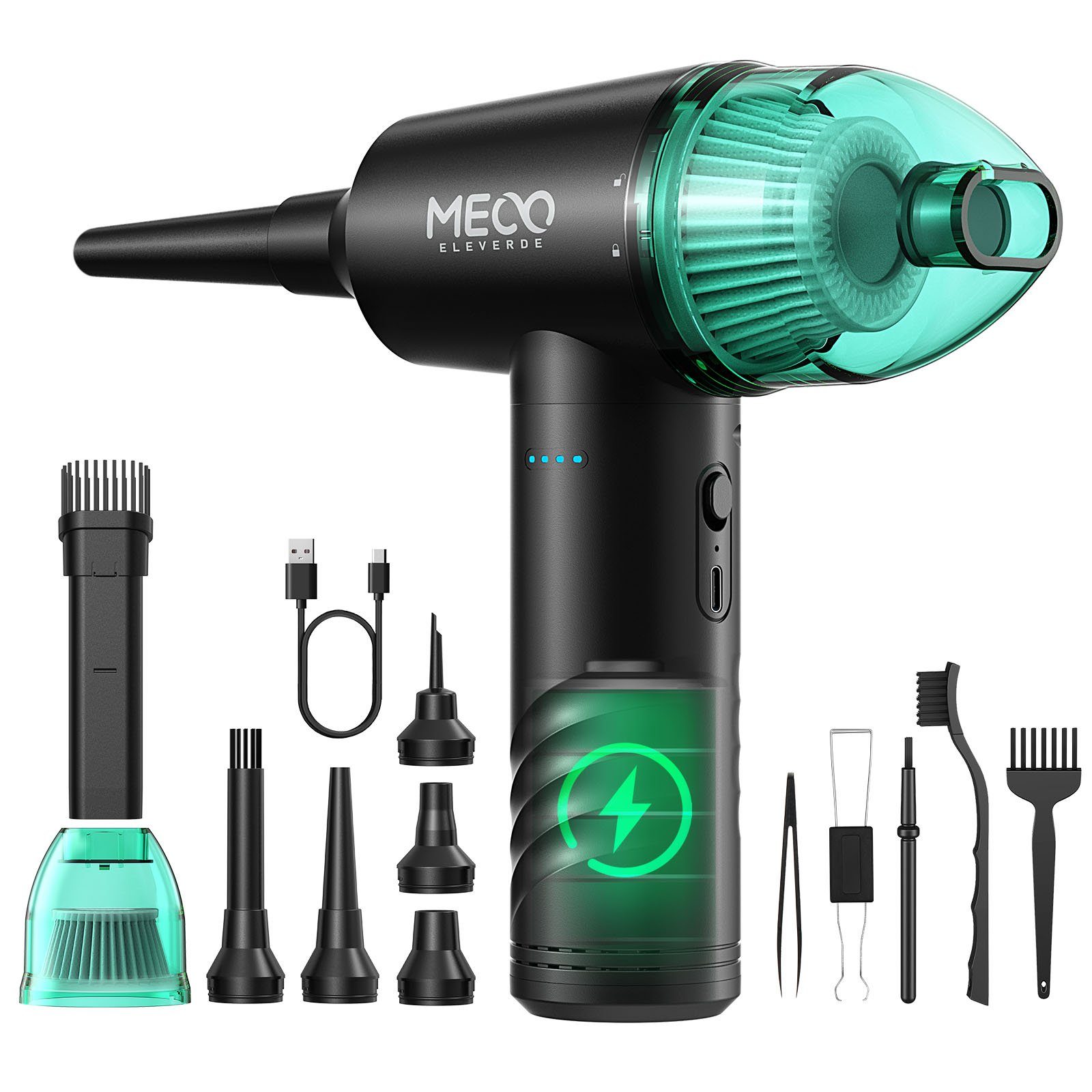MECO Handstaubsauger 3 Gang Elektrische Staubgebläse + Staubsauger kabellos, Druckluftsauger ...