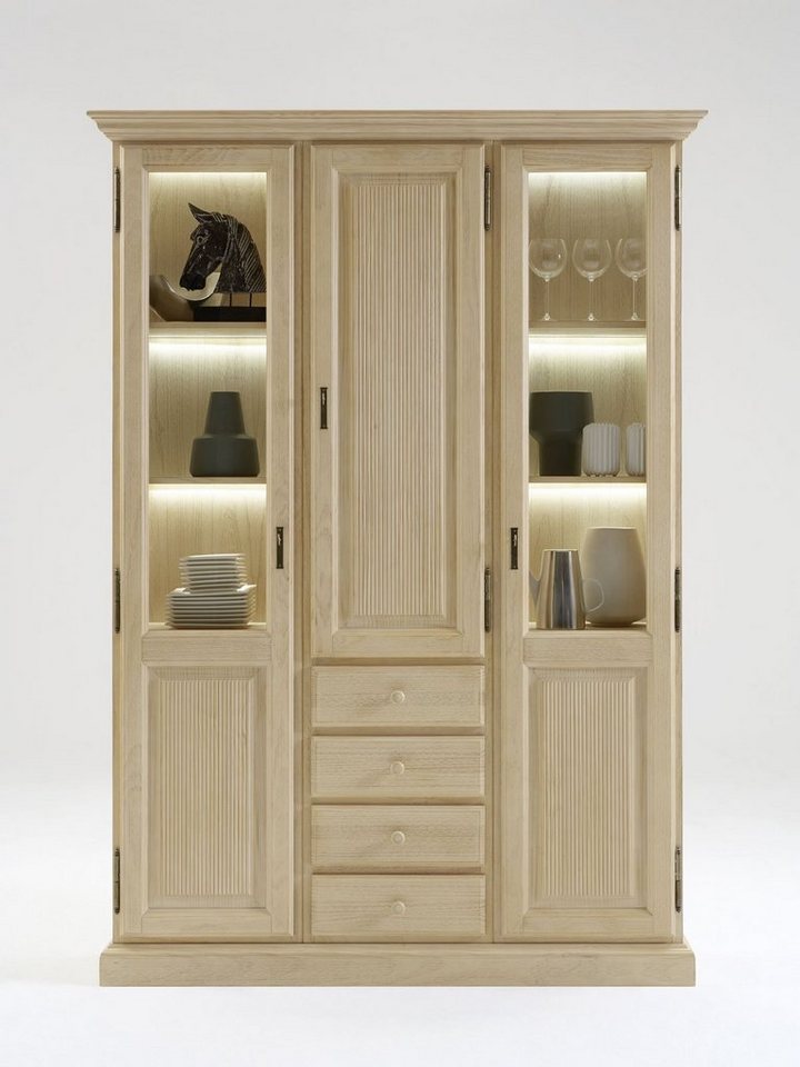 Casamia Highboard Vitrine Glas Vitrine Standvitrine Casapino 3 Türen