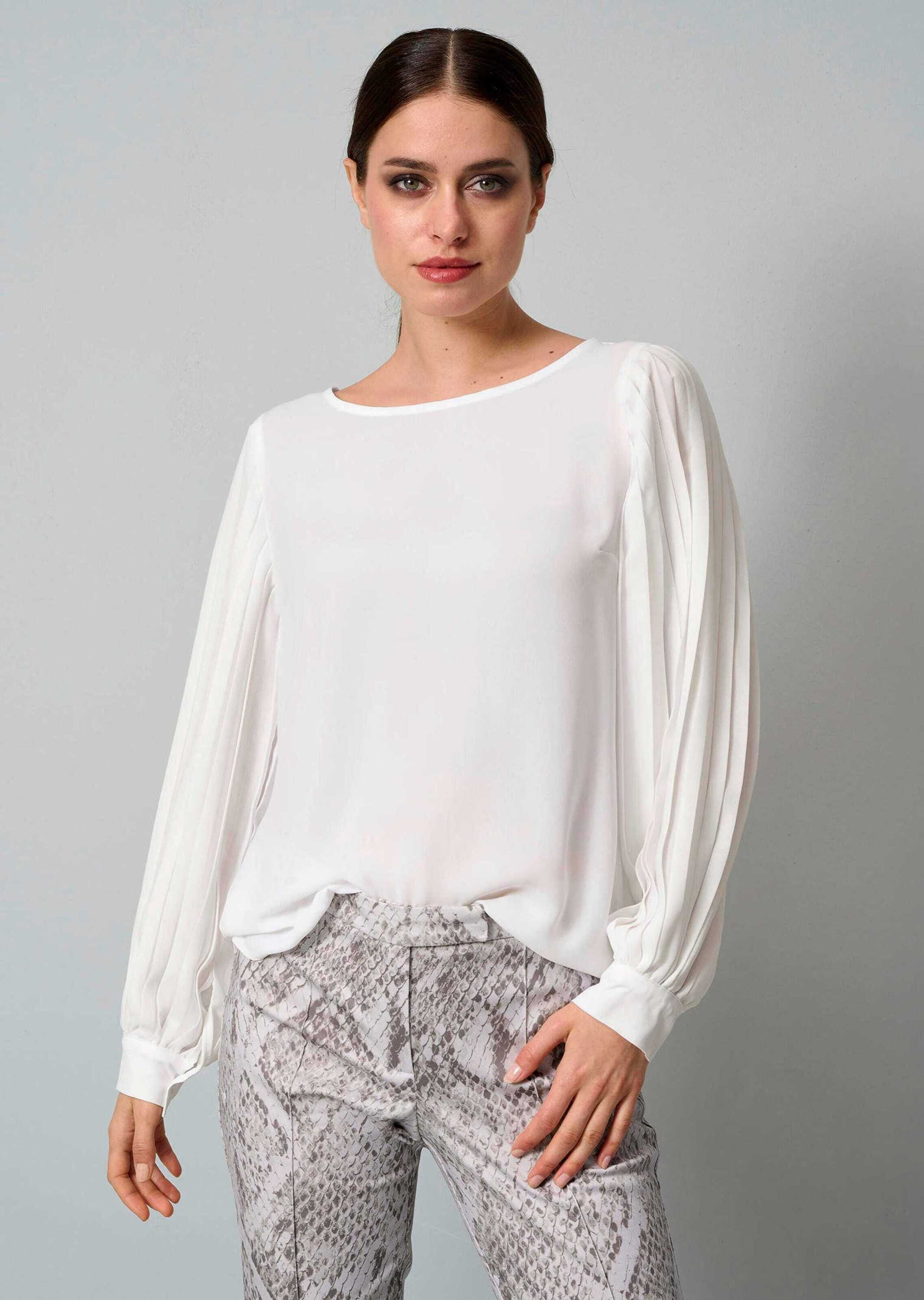 Alba Moda Langarmbluse Bluse Mit Plisseeärmel