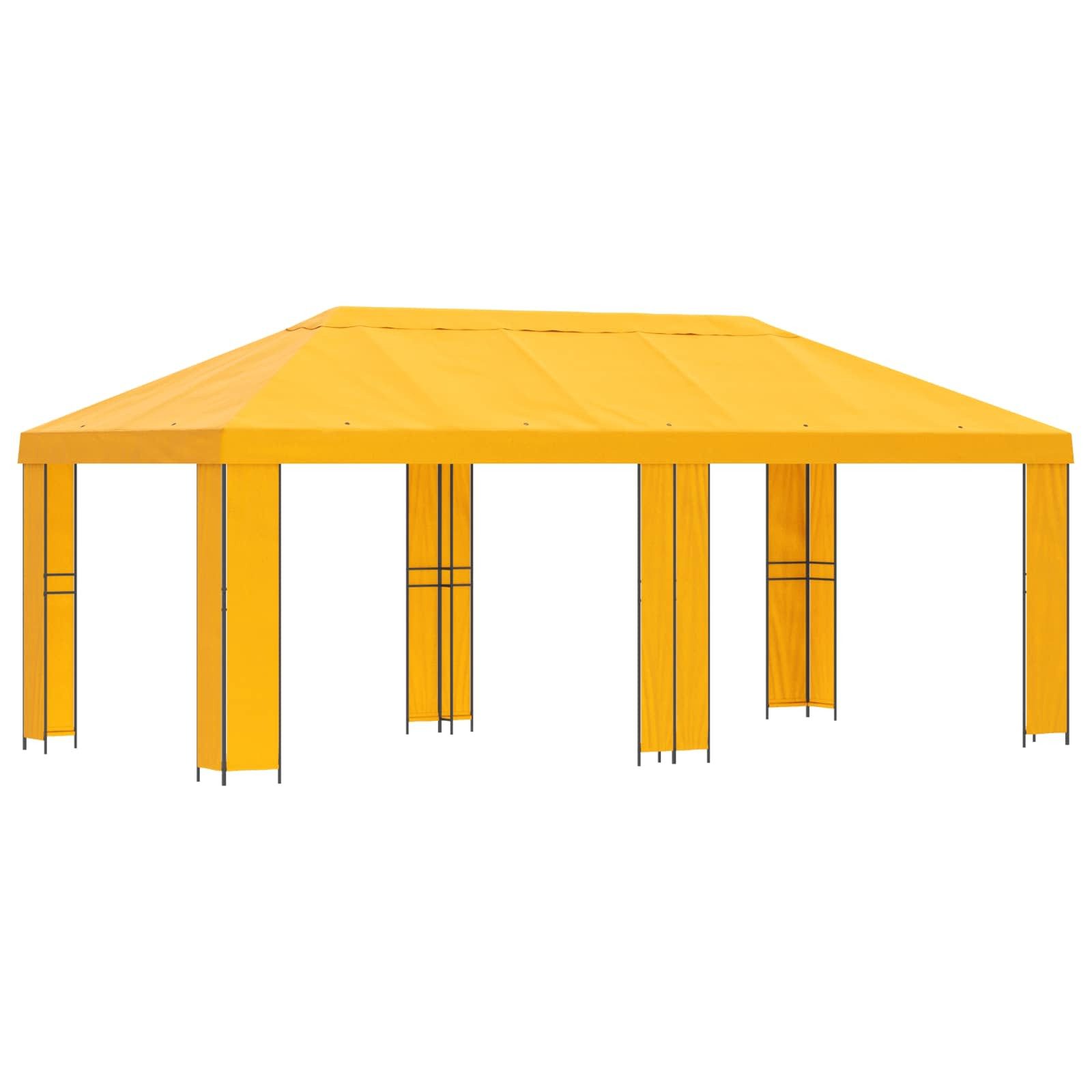 vidaXL Partyzelt Pavillon 4 x 3 m Gelb Polyester und Stahl 190 gsm