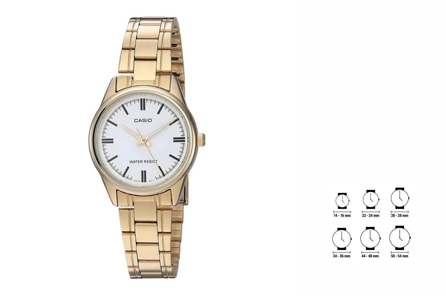 CASIO Quarzuhr Armbanduhr Damenuhr Casio LTP V005G7A-LTP V005G7A Ø 30 mm