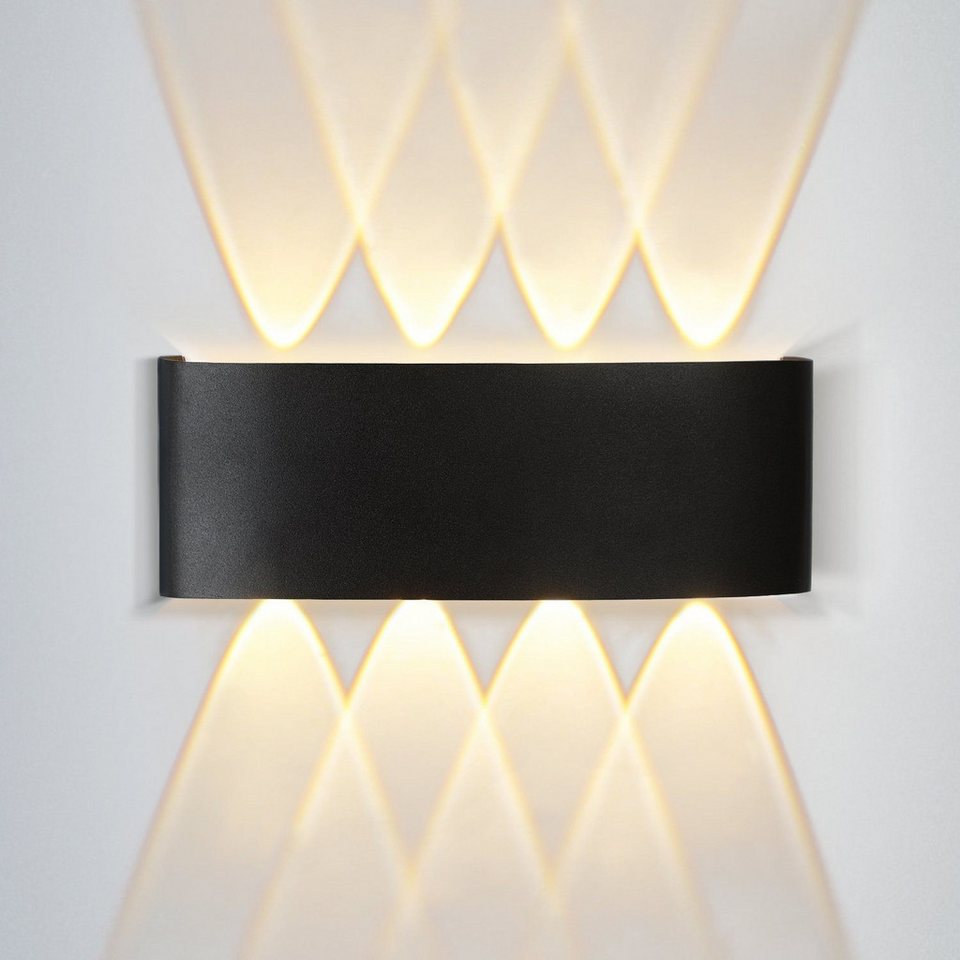 Zmh Led Wandleuchte Außenwandleuchte Schwarz Up Down 7w Wandstrahler