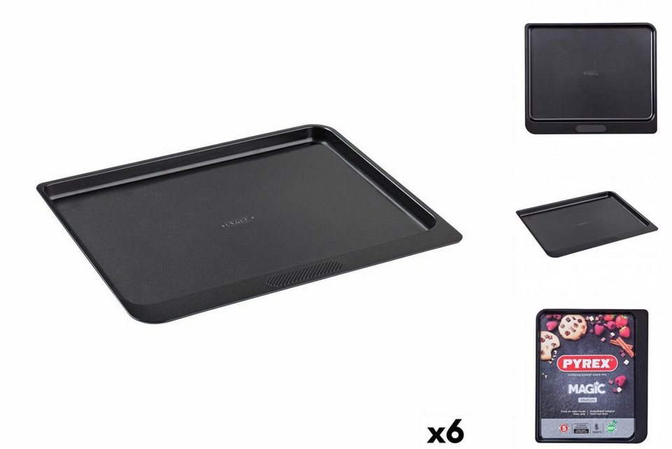Pyrex Backform Backform Pyrex Magic Schwarz Eben Metall 33 X 25 Cm 6 Stück