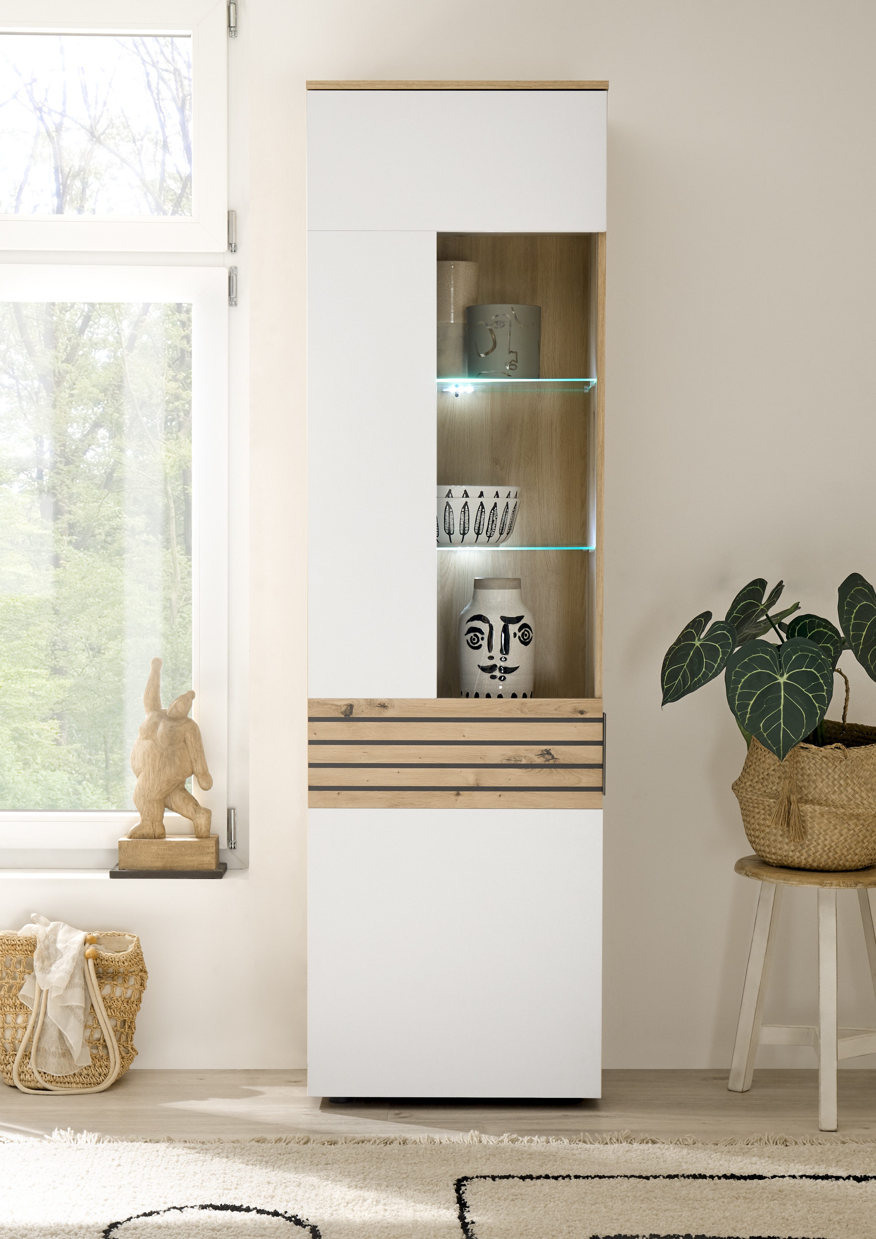 Hbz Vitrine Bz 5110 1 St Mit Led Beleuchtung Vitrinenschrank