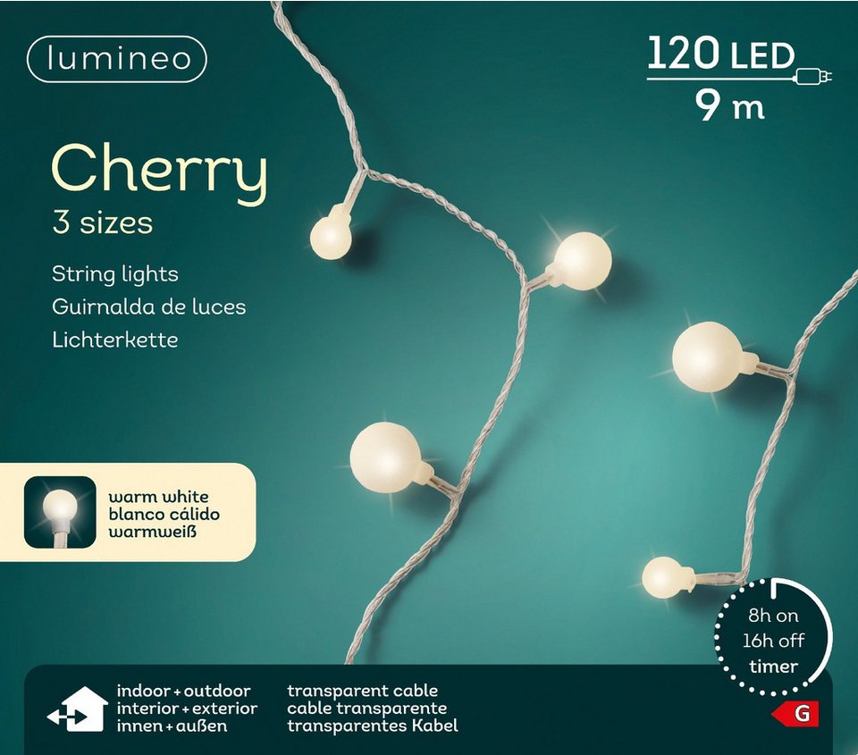 Lumineo Led Lichterkette Lumineo Lichterkette Cherry 120 Led 9 M Warm