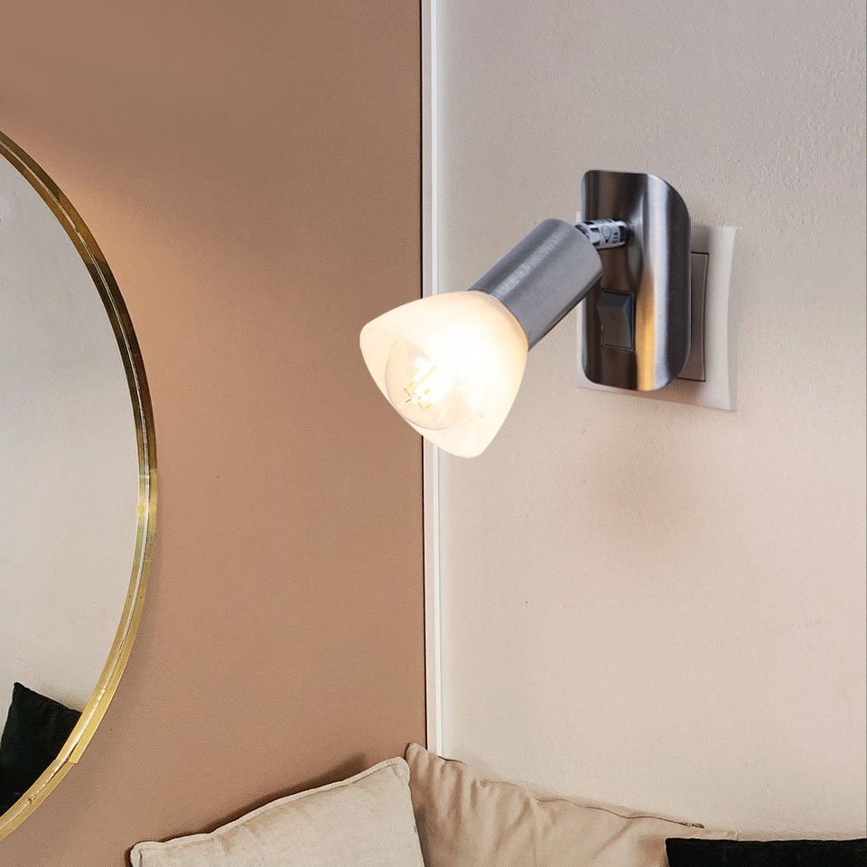 Etc Shop Wandleuchte Steckerleuchte E14 Steckdosenlampe Mit Schalter