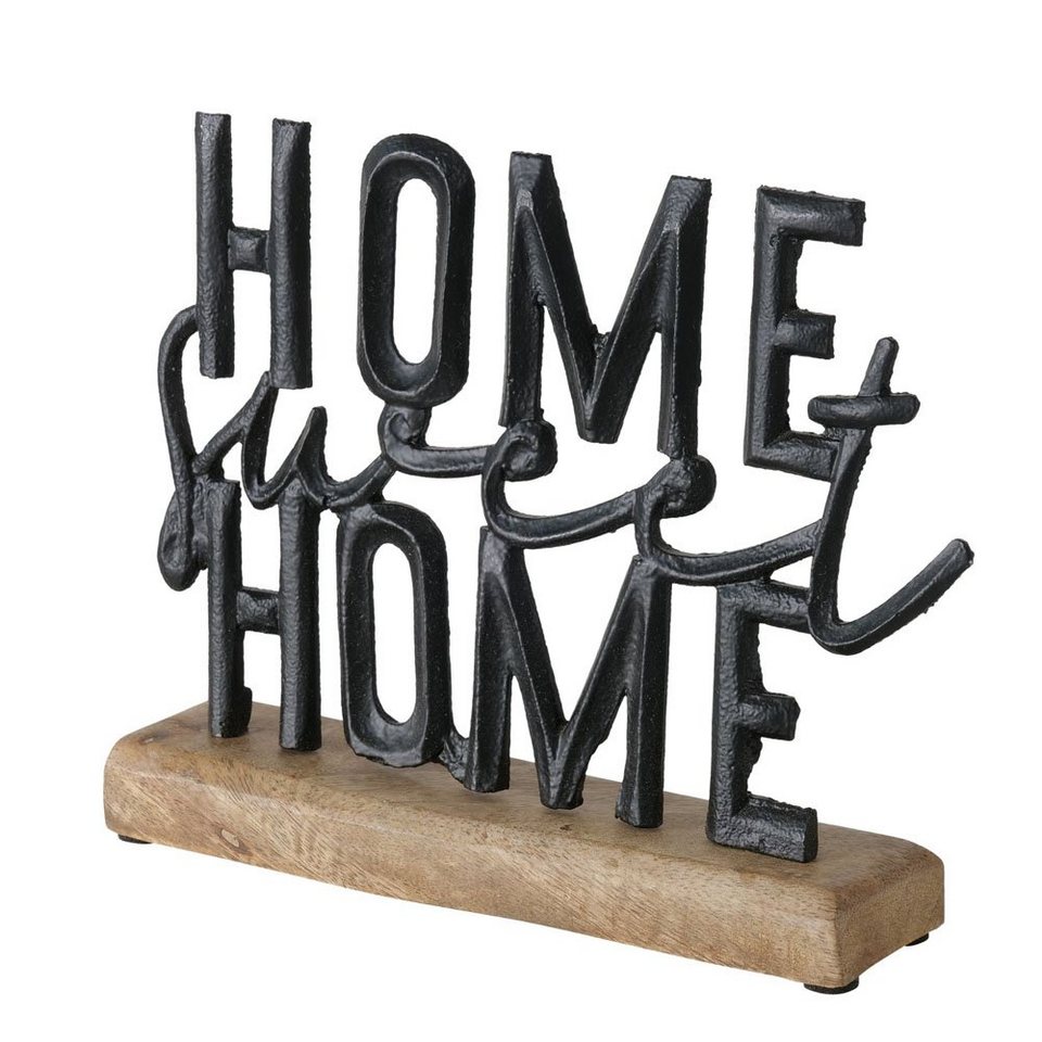 Boltze Deko Schriftzug Schriftzug Home Sweet Home Schwarz Natur