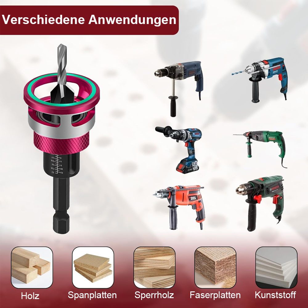 JOYOLEDER Holzbohrer Bohrsenker bohrer mit Einstellbar Senker ...