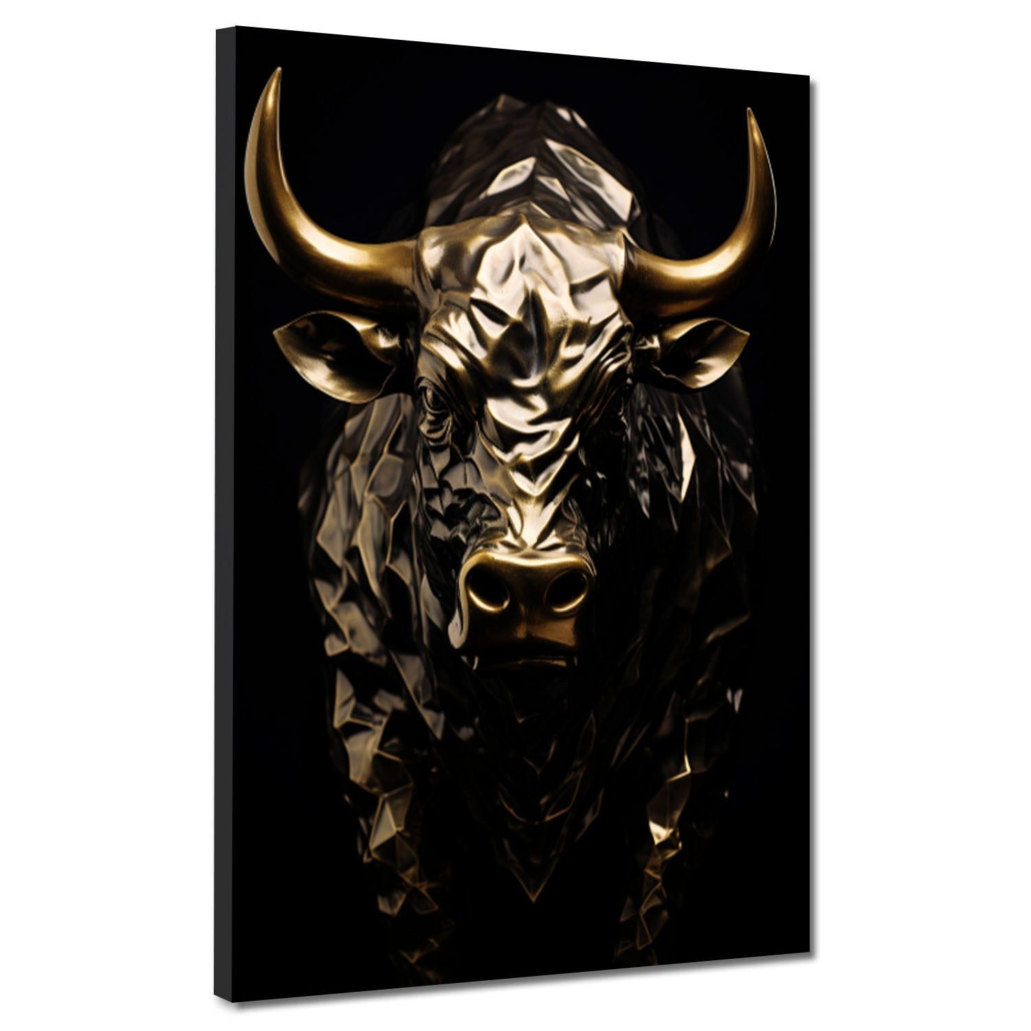 Artedinoi Leinwandbild Stier Gold Style Kunstdruck Leinwandbild