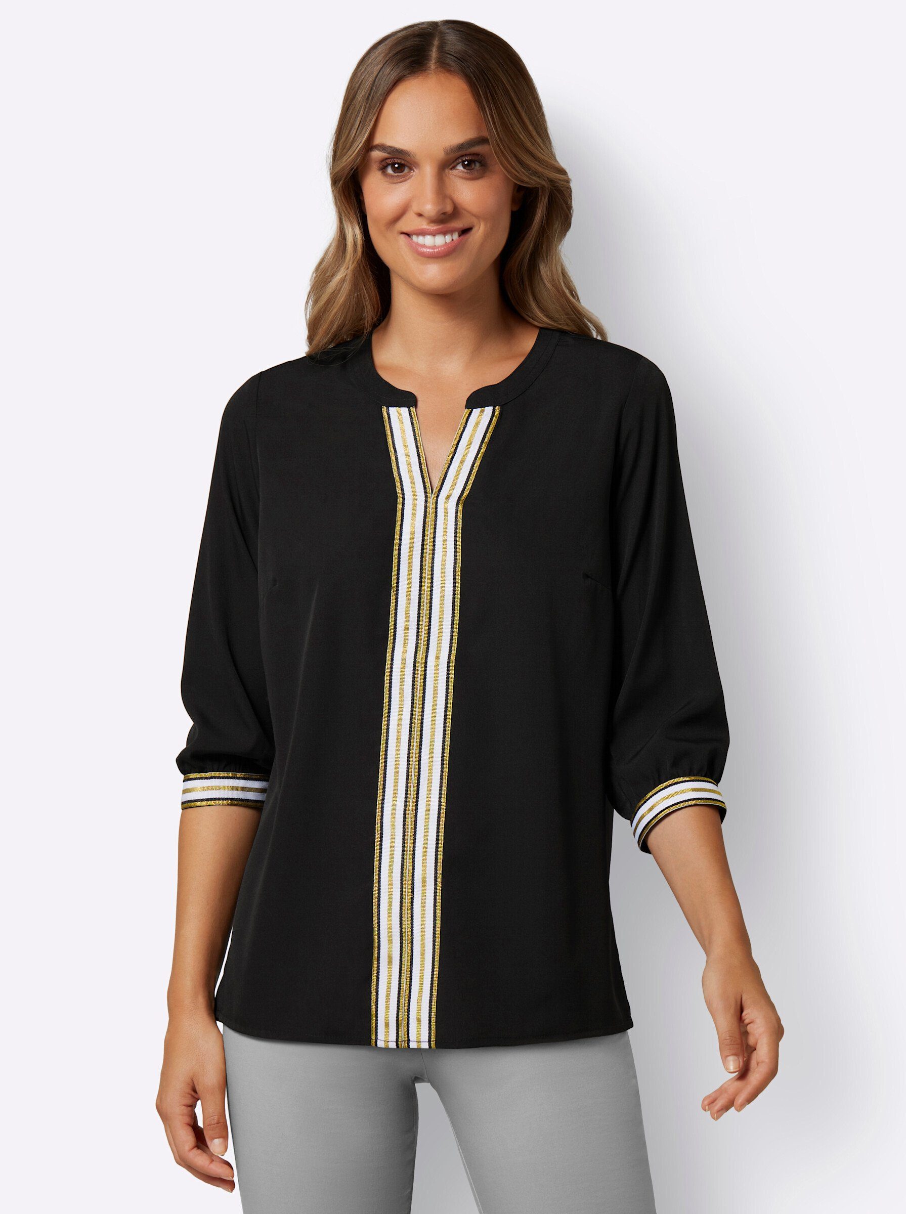 Sieh An Klassische Bluse Bluse Glänzendes Zierband