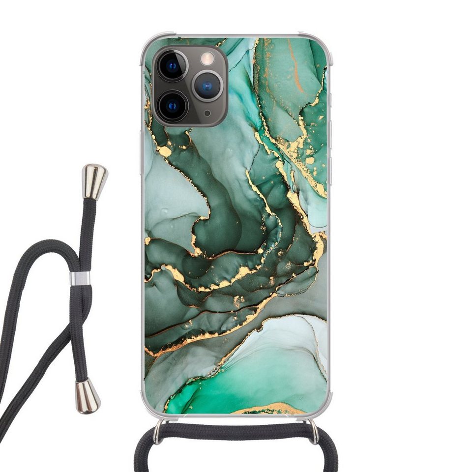 Muchowow Handyhülle Gold Marmor Grün Luxus Marmoroptik Grau