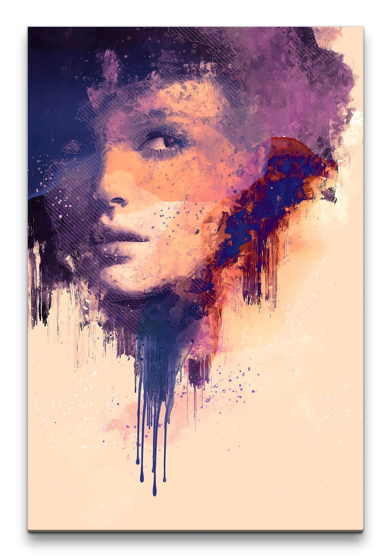 Sinus Art Leinwandbild Natalie Portman Porträt Abstrakt Kunst