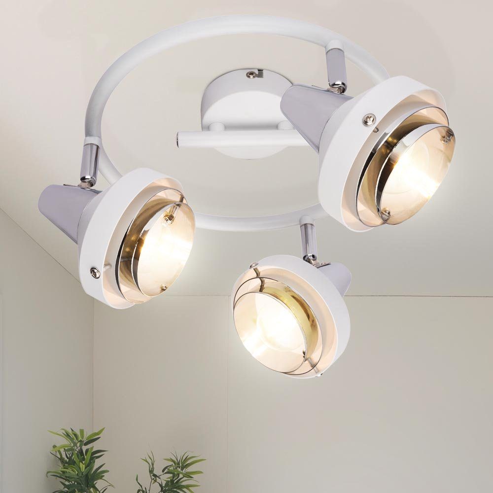 Etc Shop Deckenspot Retro Decken Leuchte Chrom Spot Rondell Strahler