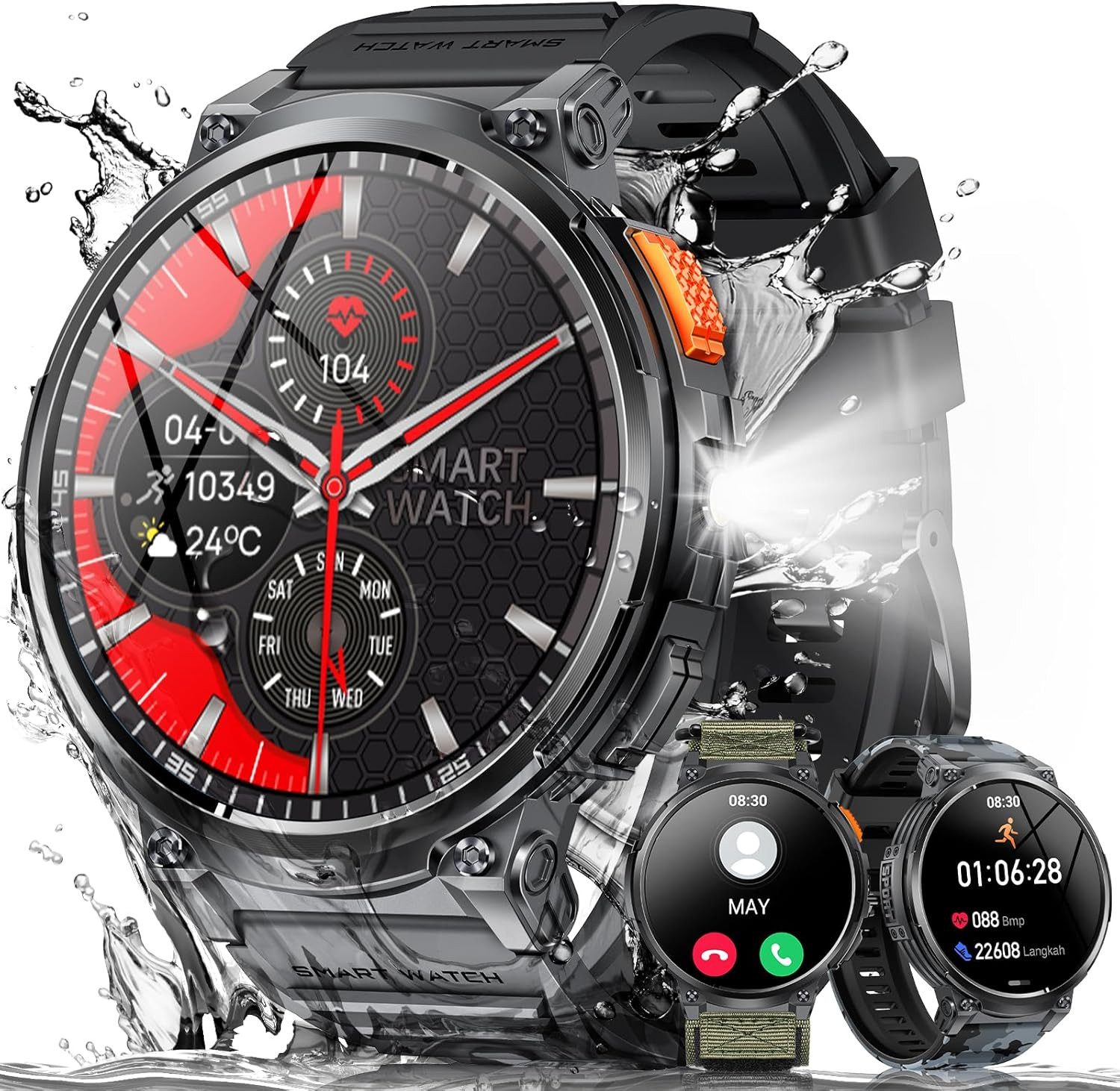 MEGALITH K66 Smartwatch (4,6 cm, android ios), Watch, Handy-Uhr