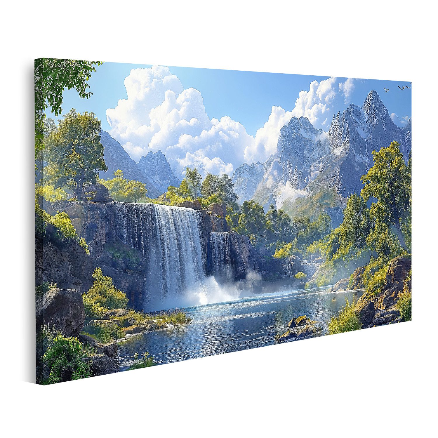 islandburner Leinwandbild Atemberaubender Wasserfall - Landschaft der Extraklasse - Erleben Si